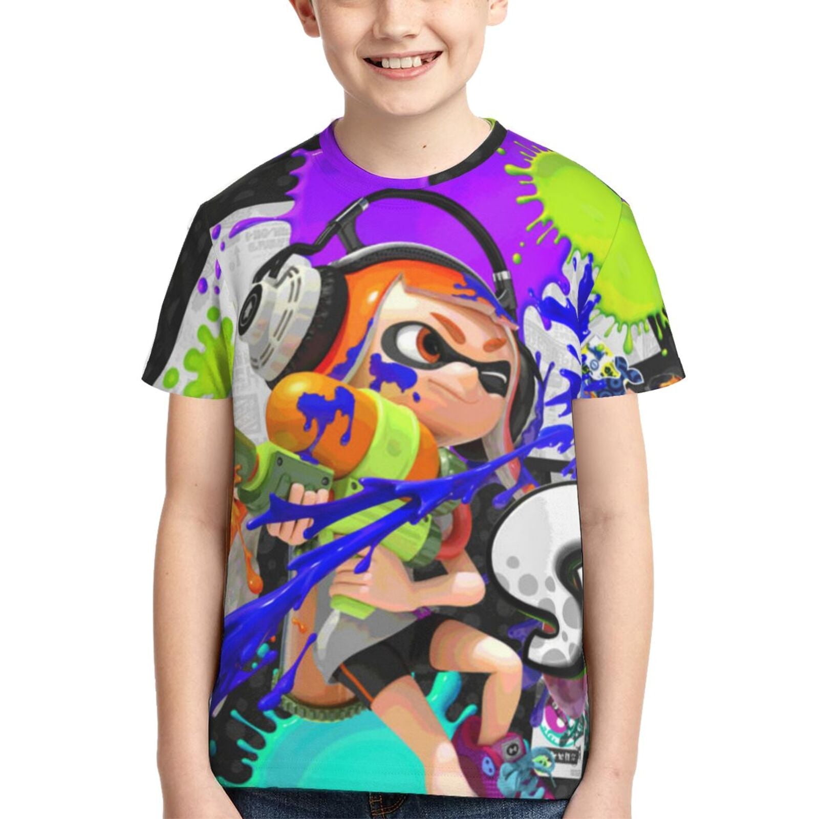 Splatoon T Shirts 3D Printed Short Sleeve Tee Shirt for Boys Girls ...
