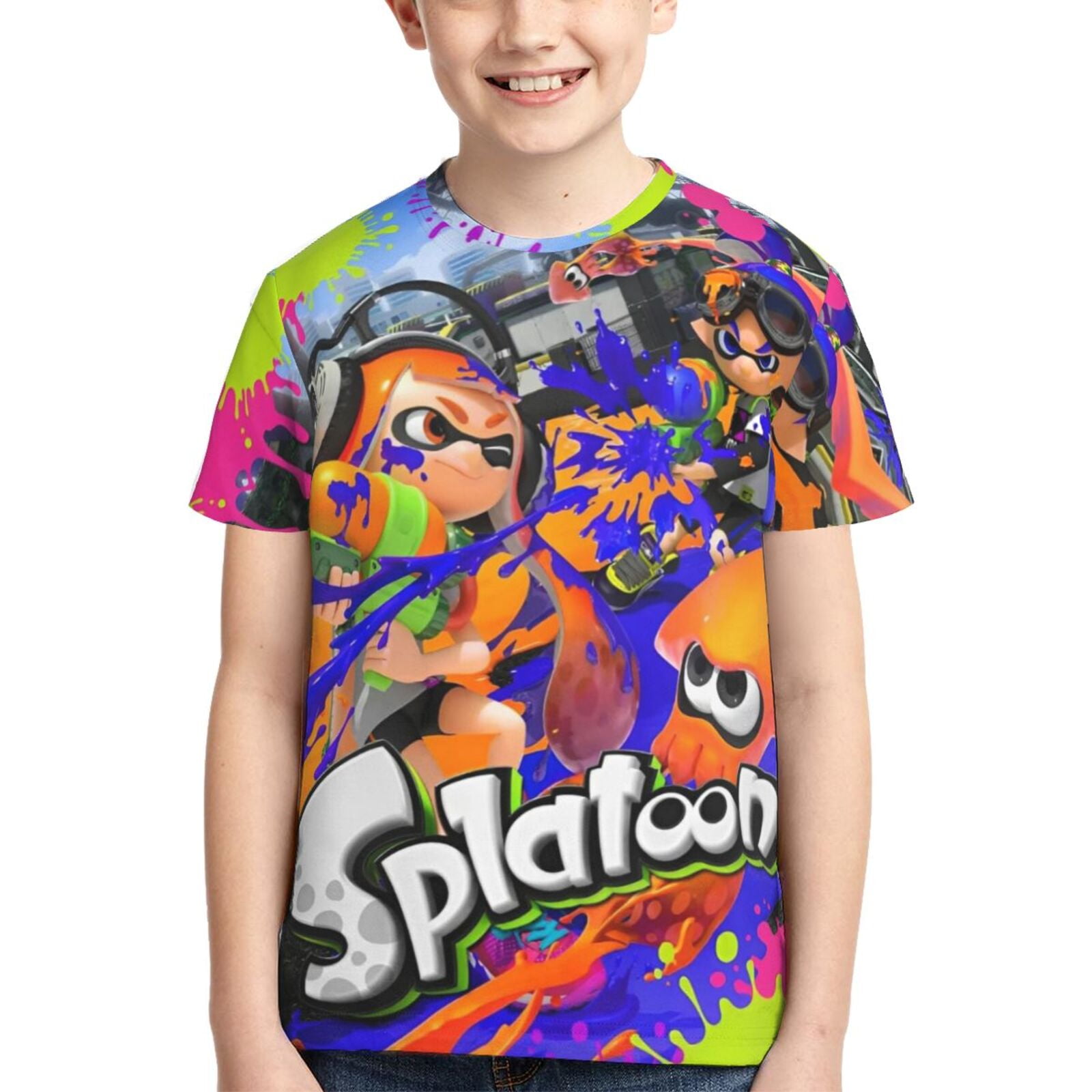 Splatoon T Shirts 3D Printed Short Sleeve Tee Shirt for Boys Girls ...