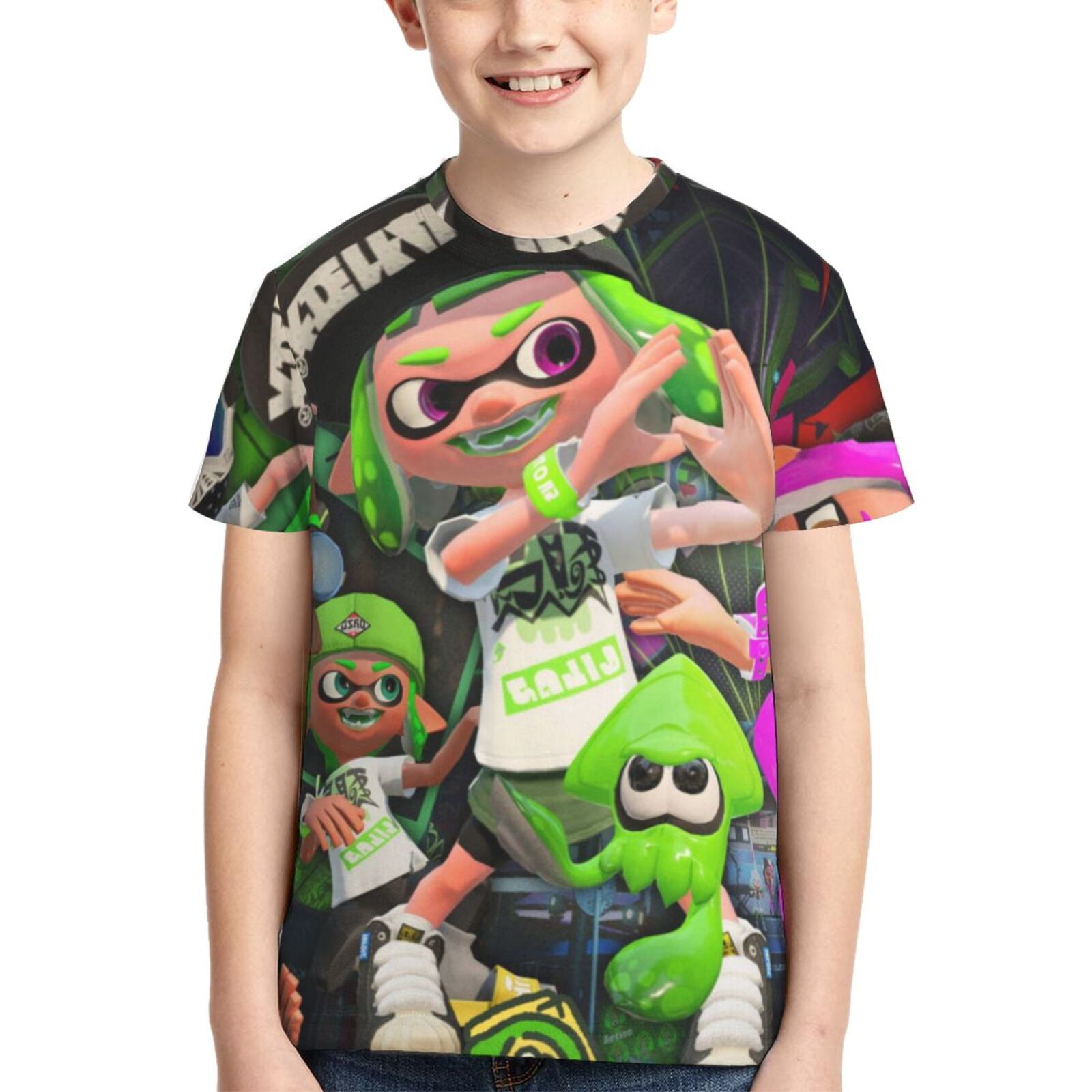 Splatoon T Shirts 3D Printed Short Sleeve Tee Shirt for Boys Girls ...