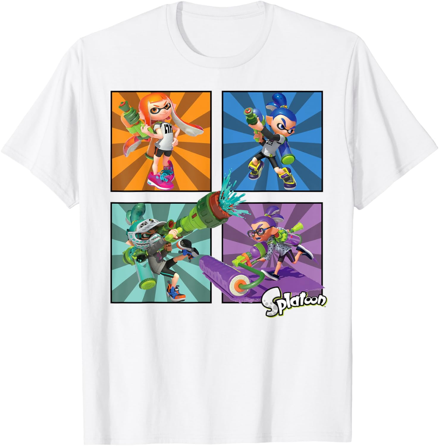 Splatoon T-shirt Splatoon Four Character Box Up T-Shirt - Walmart.com