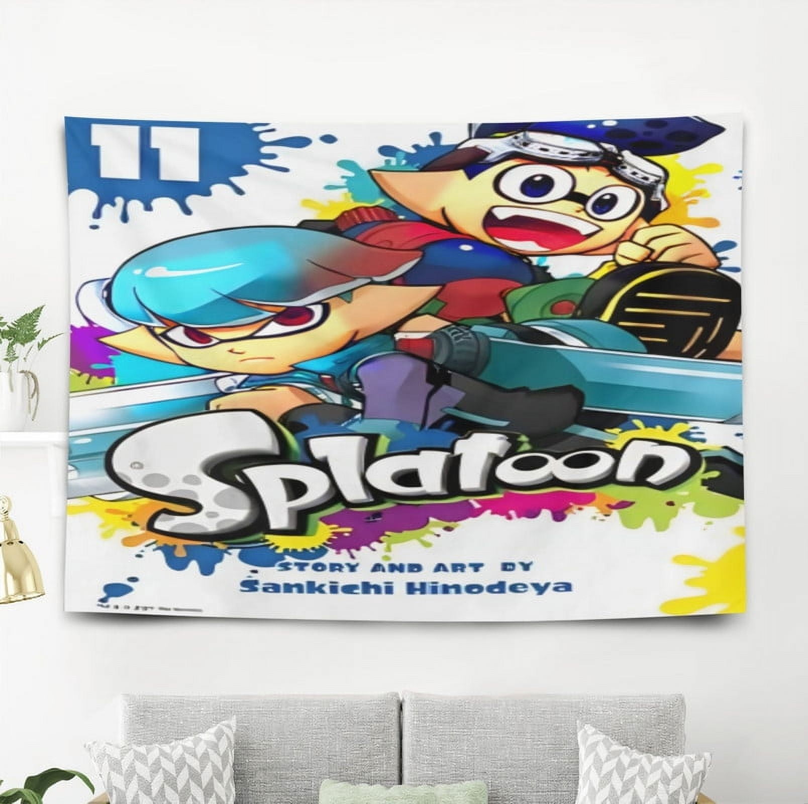 Splatoon Tapestry Gift Wall Hanging Backdrop for Room Bedroom Girls ...