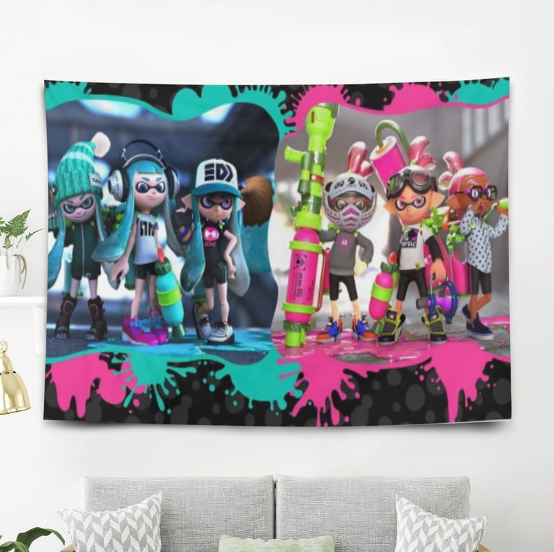 Splatoon Tapestry Gift Wall Hanging Backdrop for Room Bedroom Girls Or ...