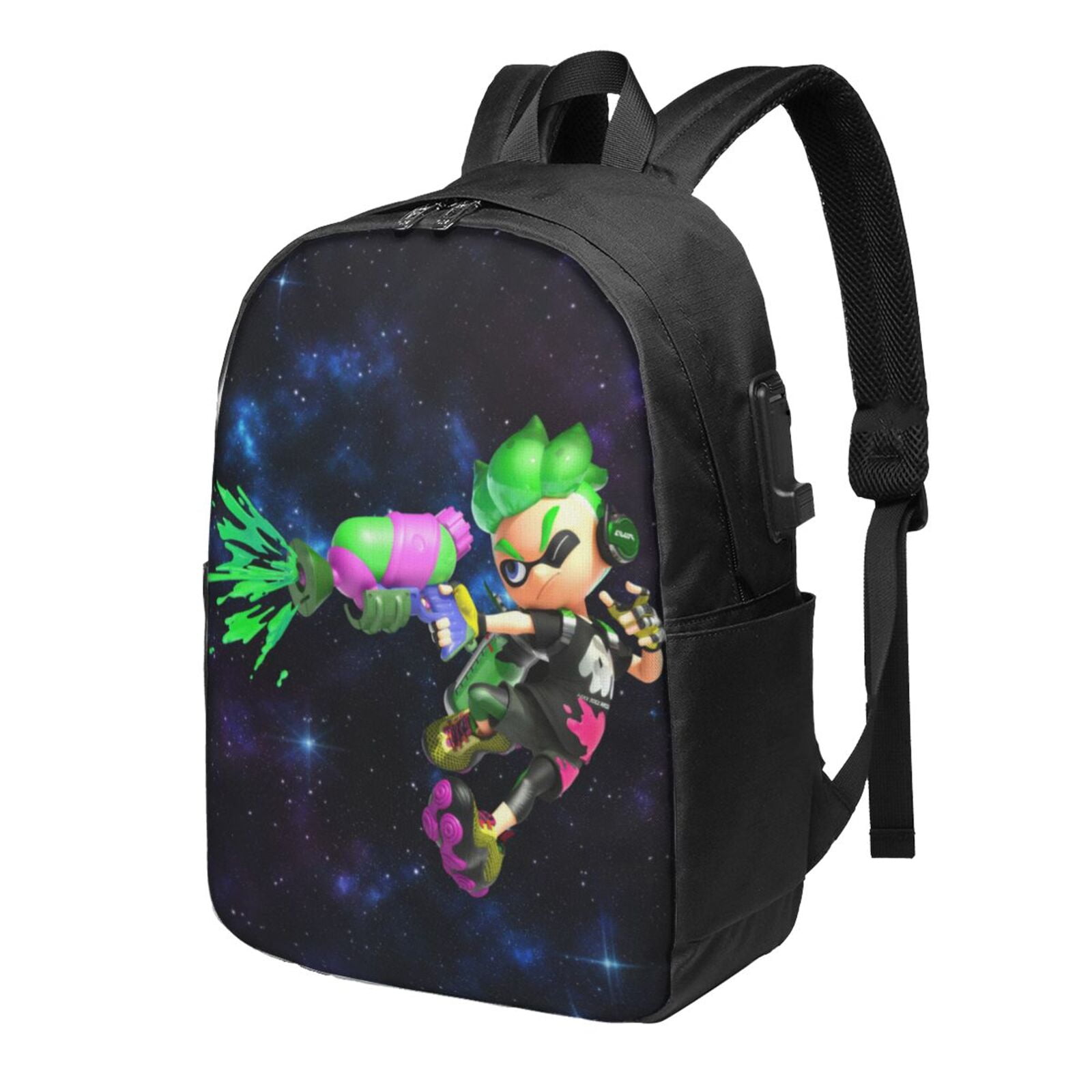 Splatoon Travel Laptop Backpack With USB Port 17 Inch Multi-Purpose ...
