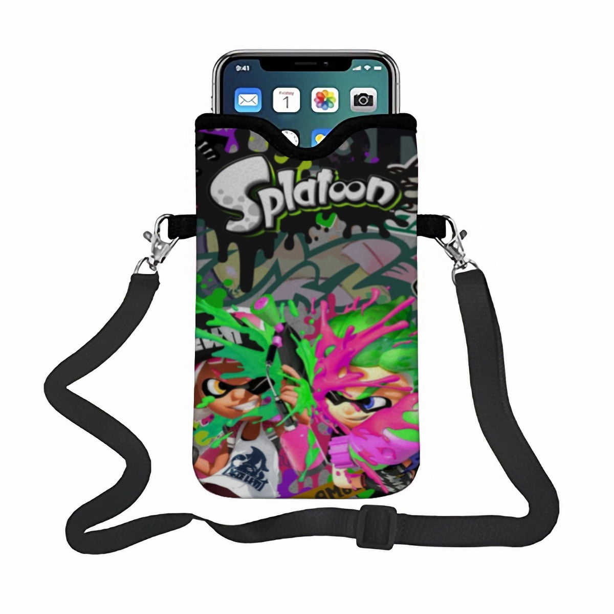 Splatoon crossbody phone pouch, equipped with an adjustable strap small ...