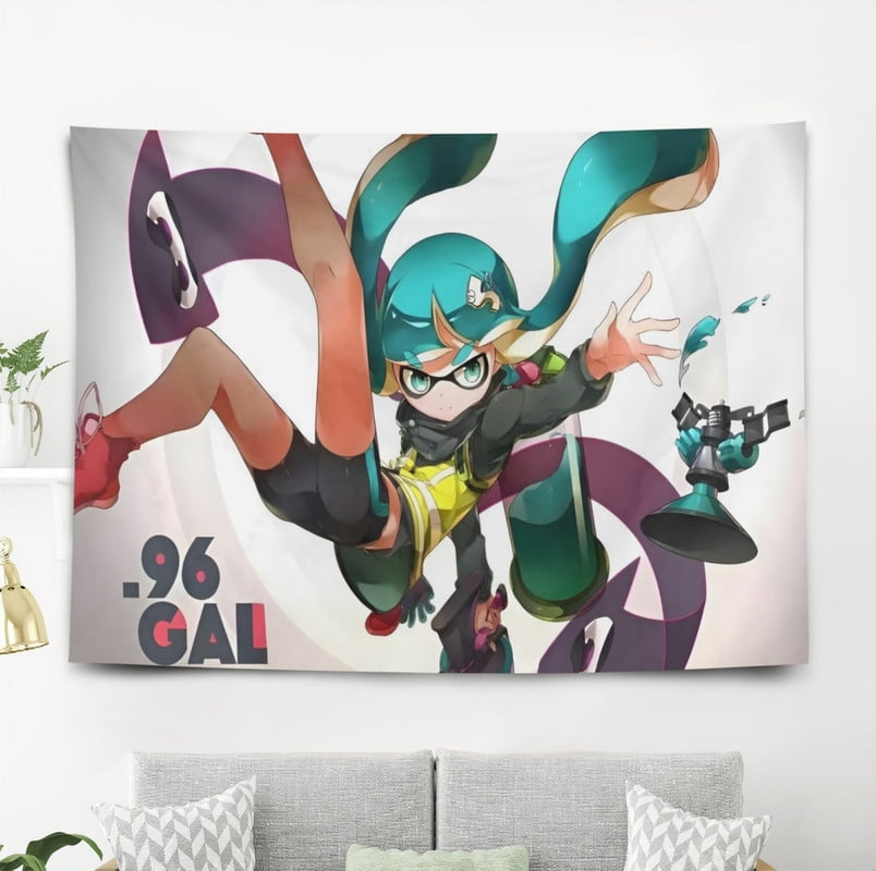 Splatoon pattern wall hanging 50*60 inches high-quality peach skin ...