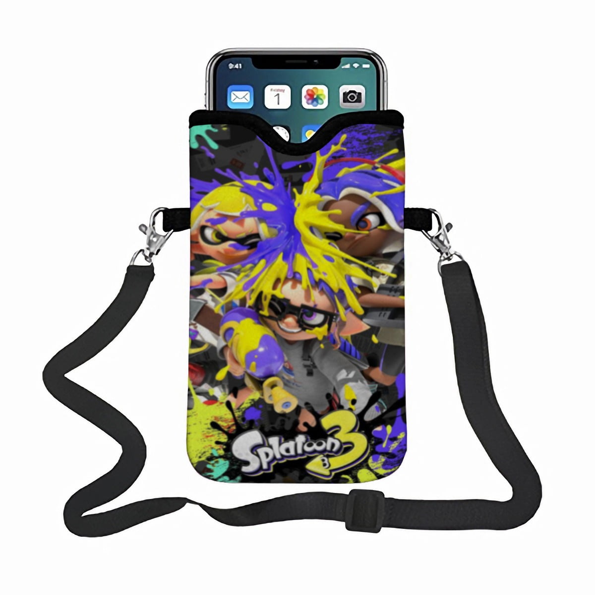 Splatoon phone carrier, featuring an adjustable strap small backpack ...