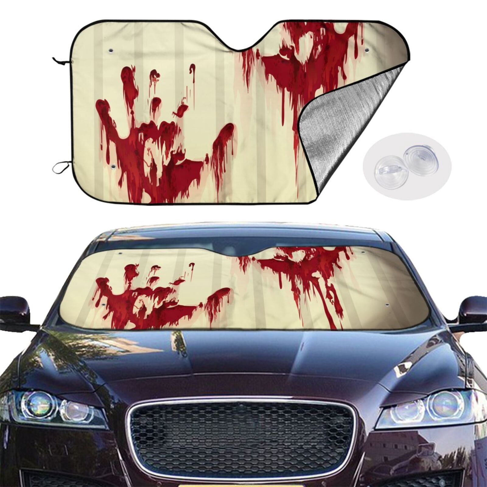 Splatter Bloody Hand Prints Windshield Sunshade Sun Shade Front Window ...