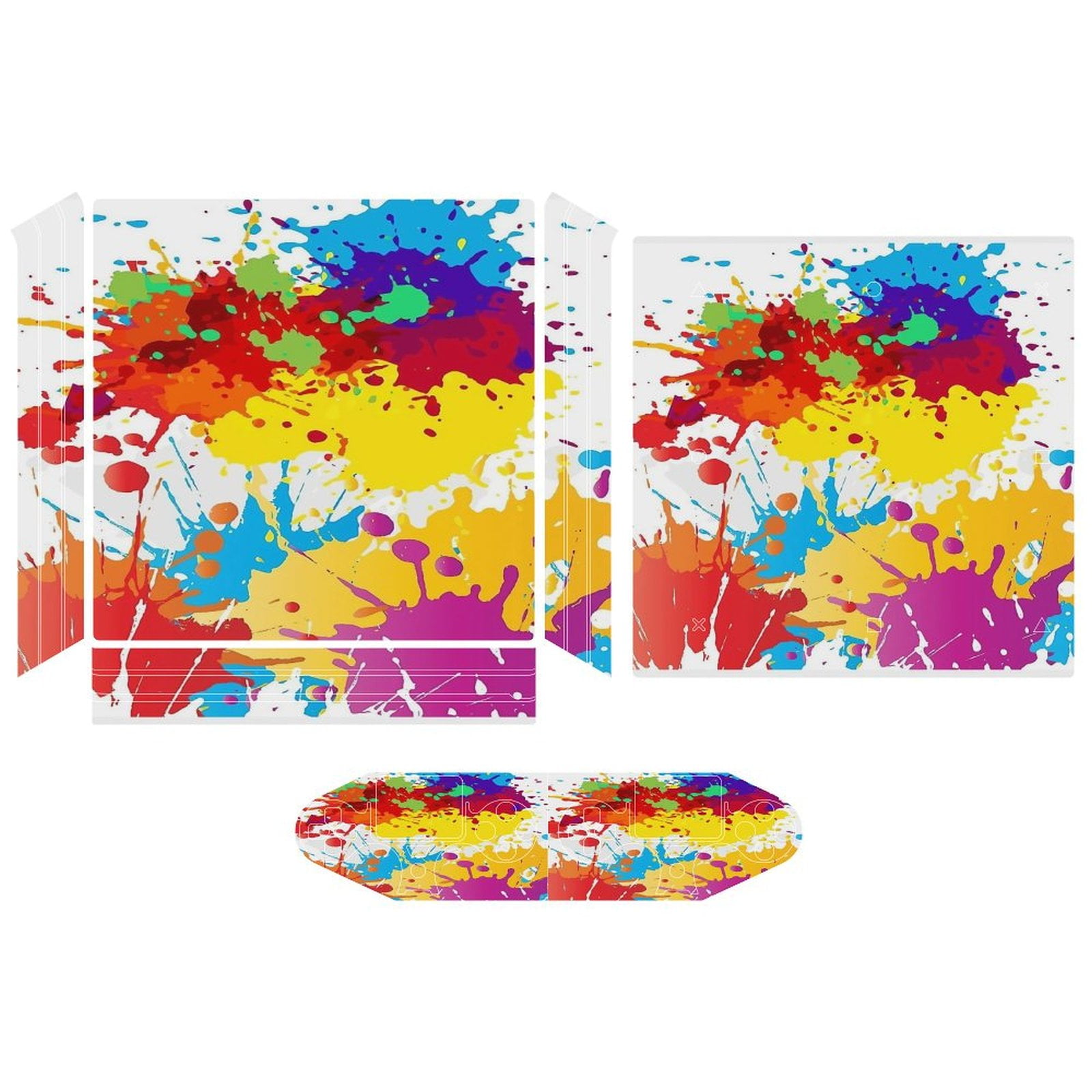 Splatter Color Background PS4/PS4 Pro/PS4 Slim Skin Sticker For Console ...