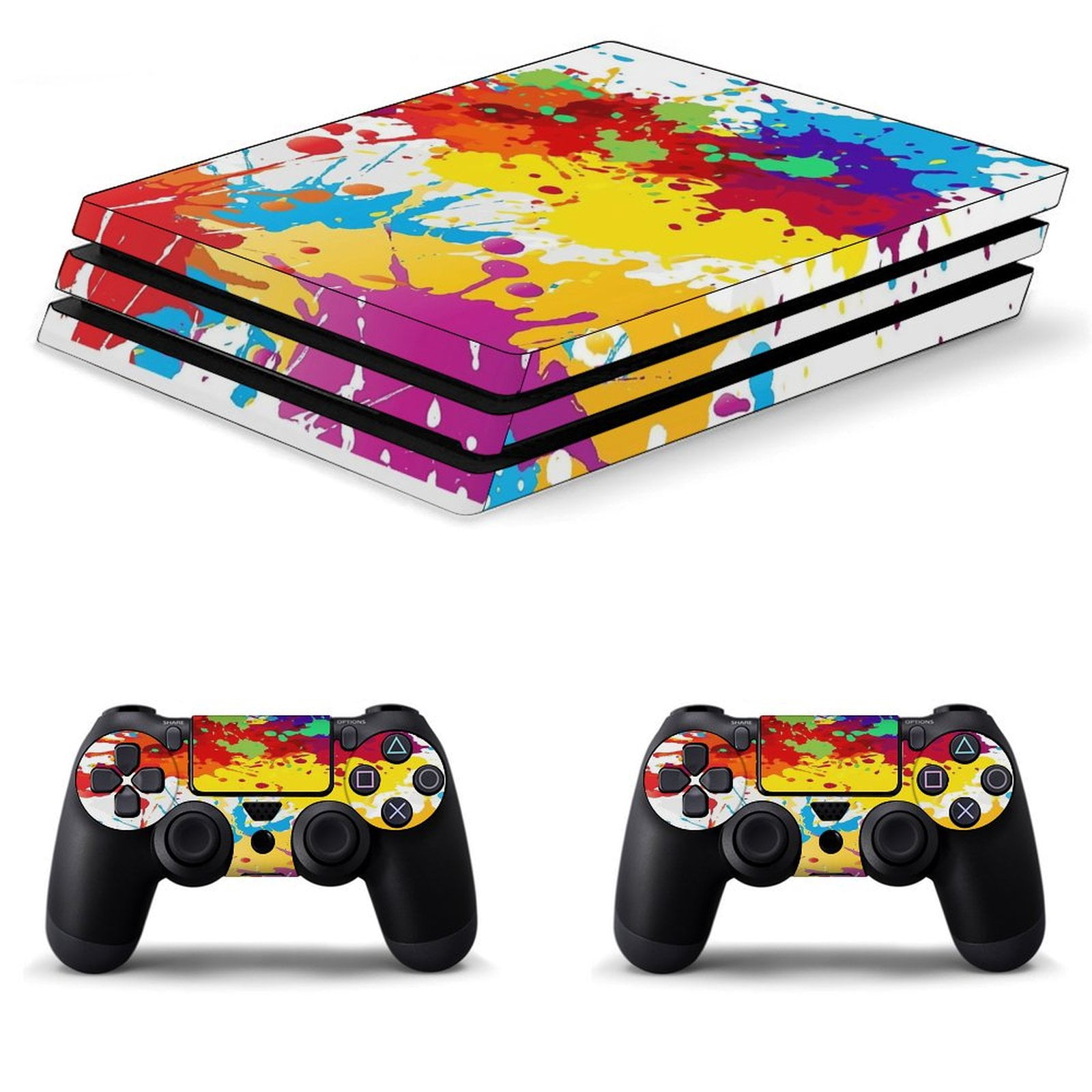 Splatter Color Background PS4/PS4 Pro/PS4 Slim Skin Sticker For Console ...