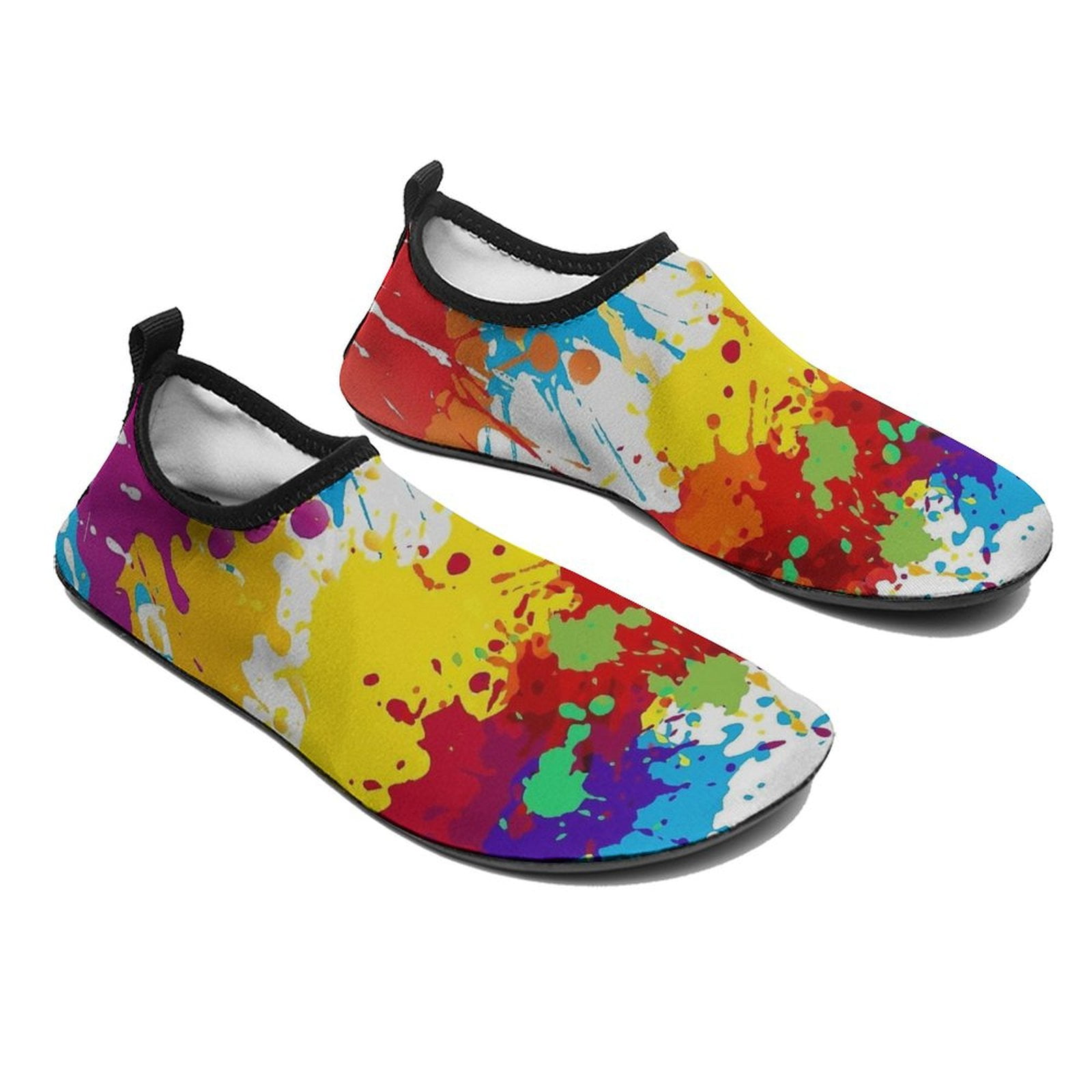 Splatter Color Background Water Shoes Beach Slip-on Shoes for Men Women ...