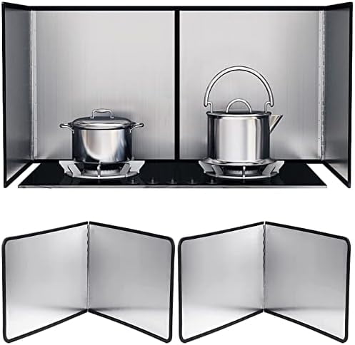 Splatter Guard for Stove 2 Pack 2-Sided Foldable Stainless Steel Oil ...