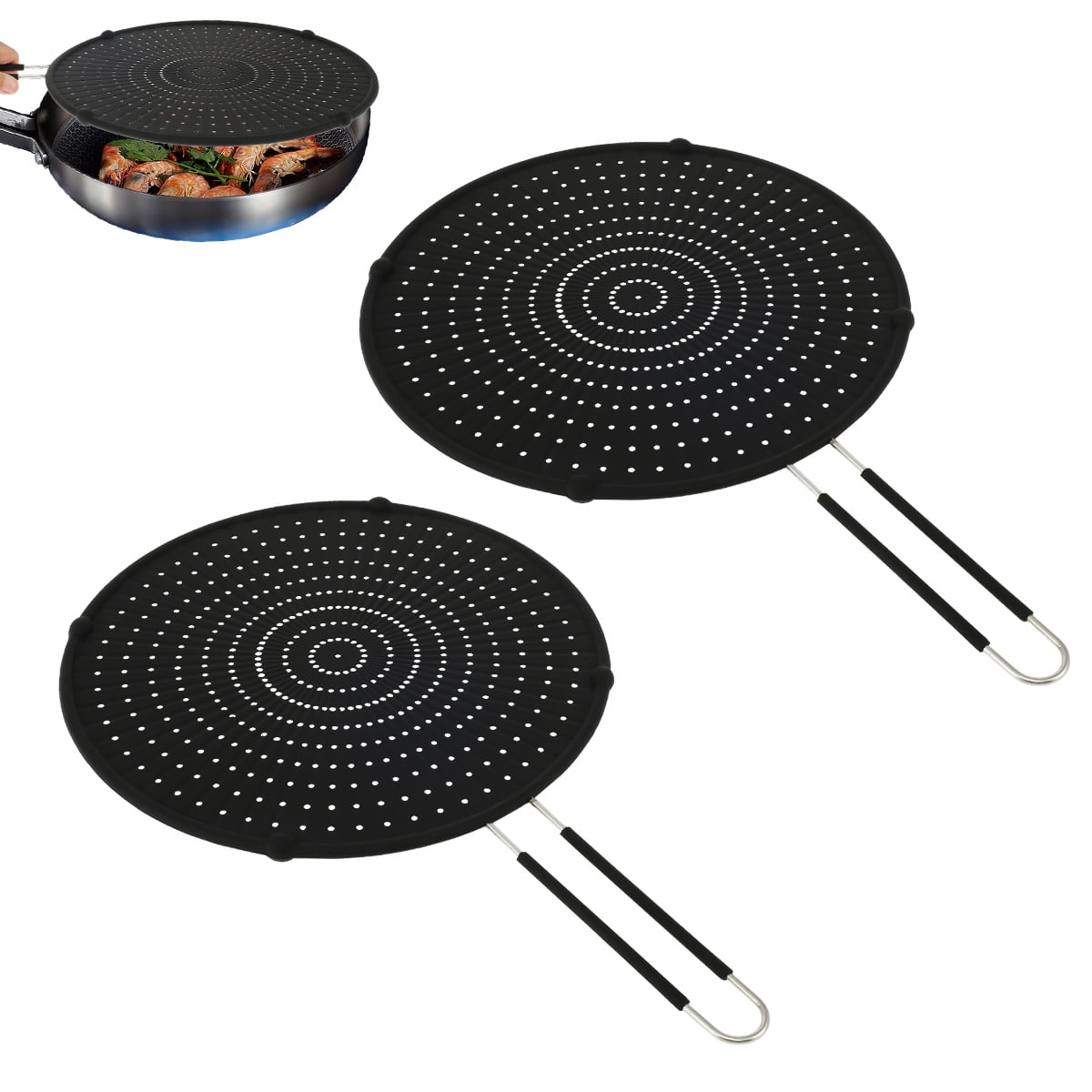 Splatter Screen for Frying Pan 13 Inches Silicone Grease Splatter Guard ...