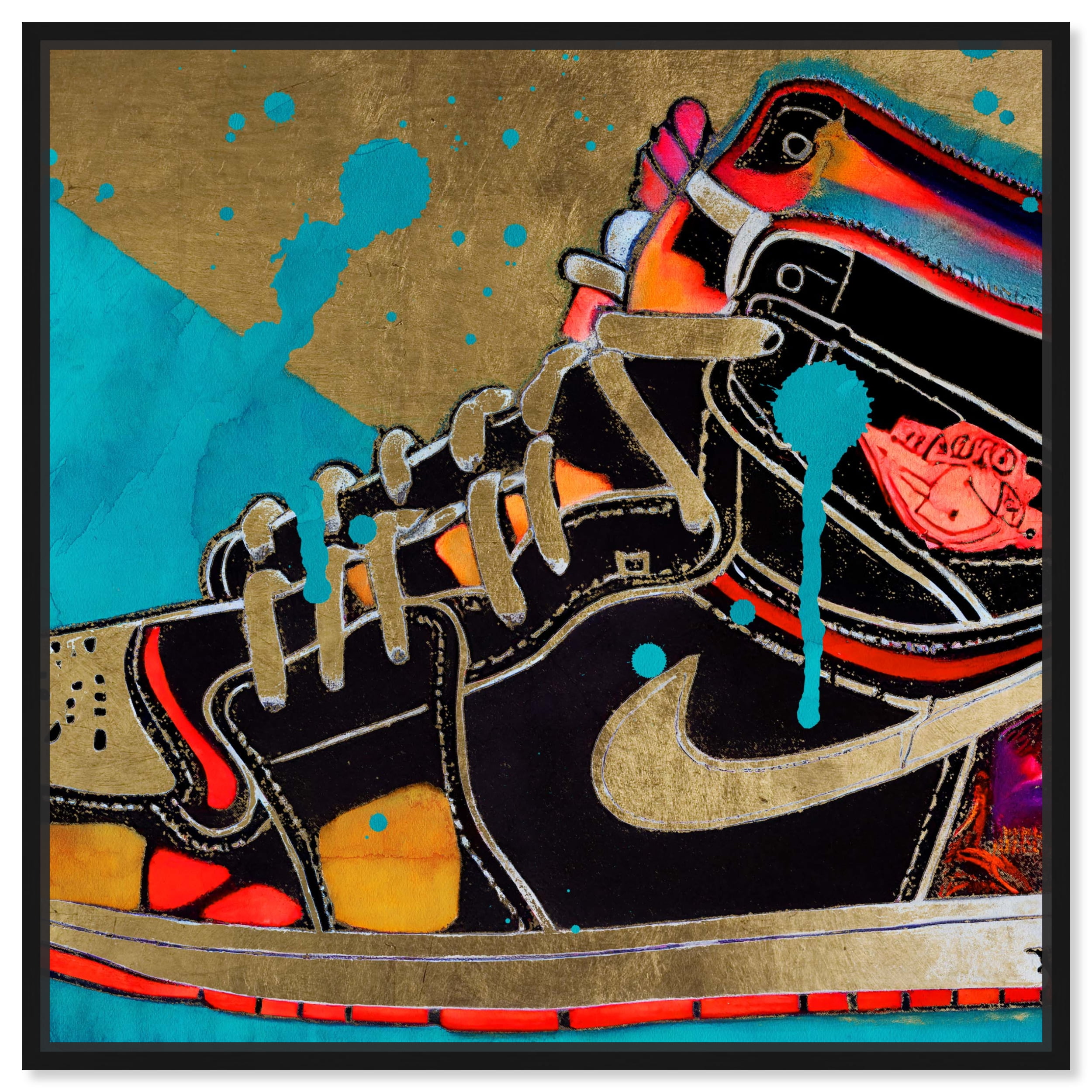 Splatter Sneaker Left Modern Sneaker Art Prints Canvas Wall Art by ...