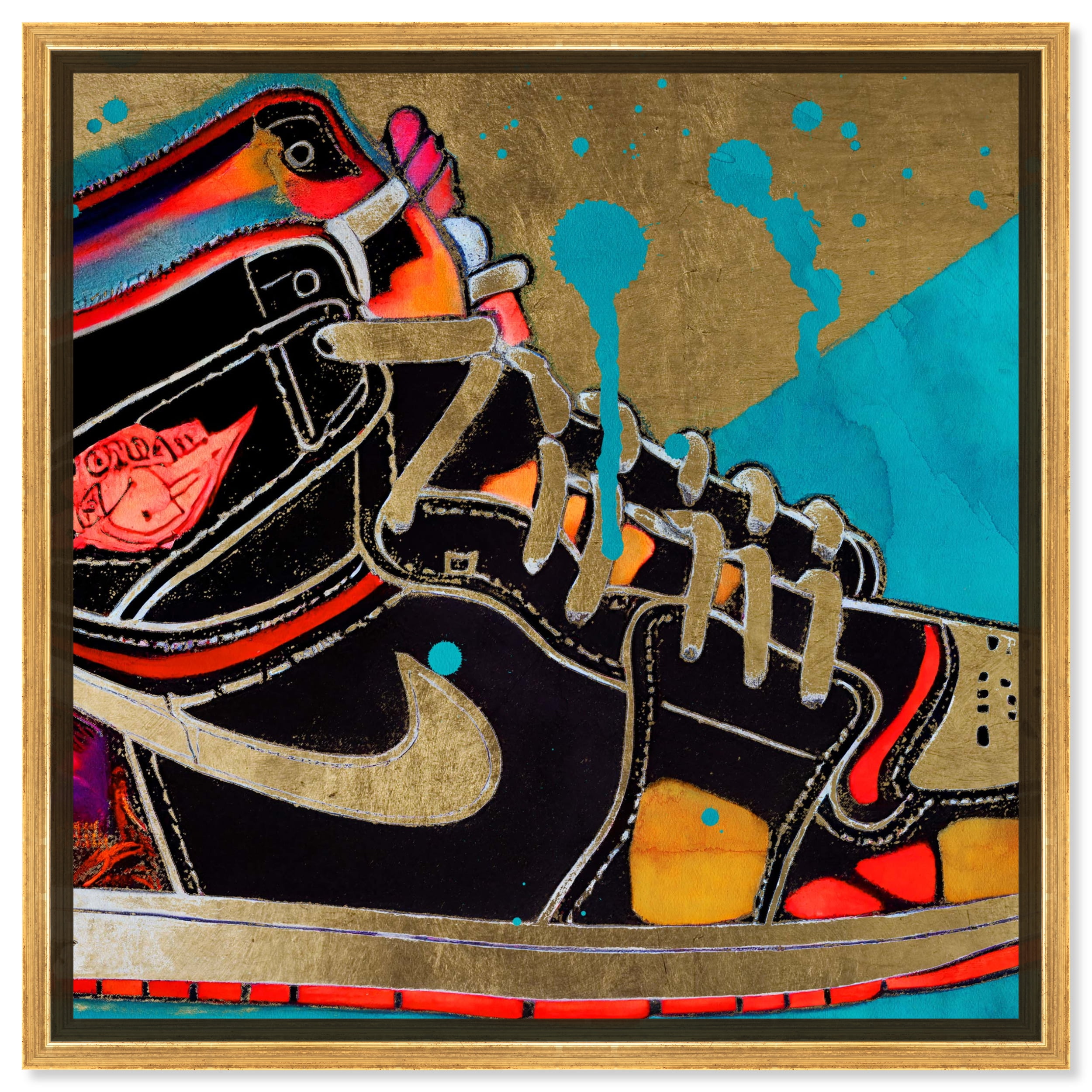 Splatter Sneaker Modern Sneaker Art Prints Canvas Wall Art by Notoriart ...