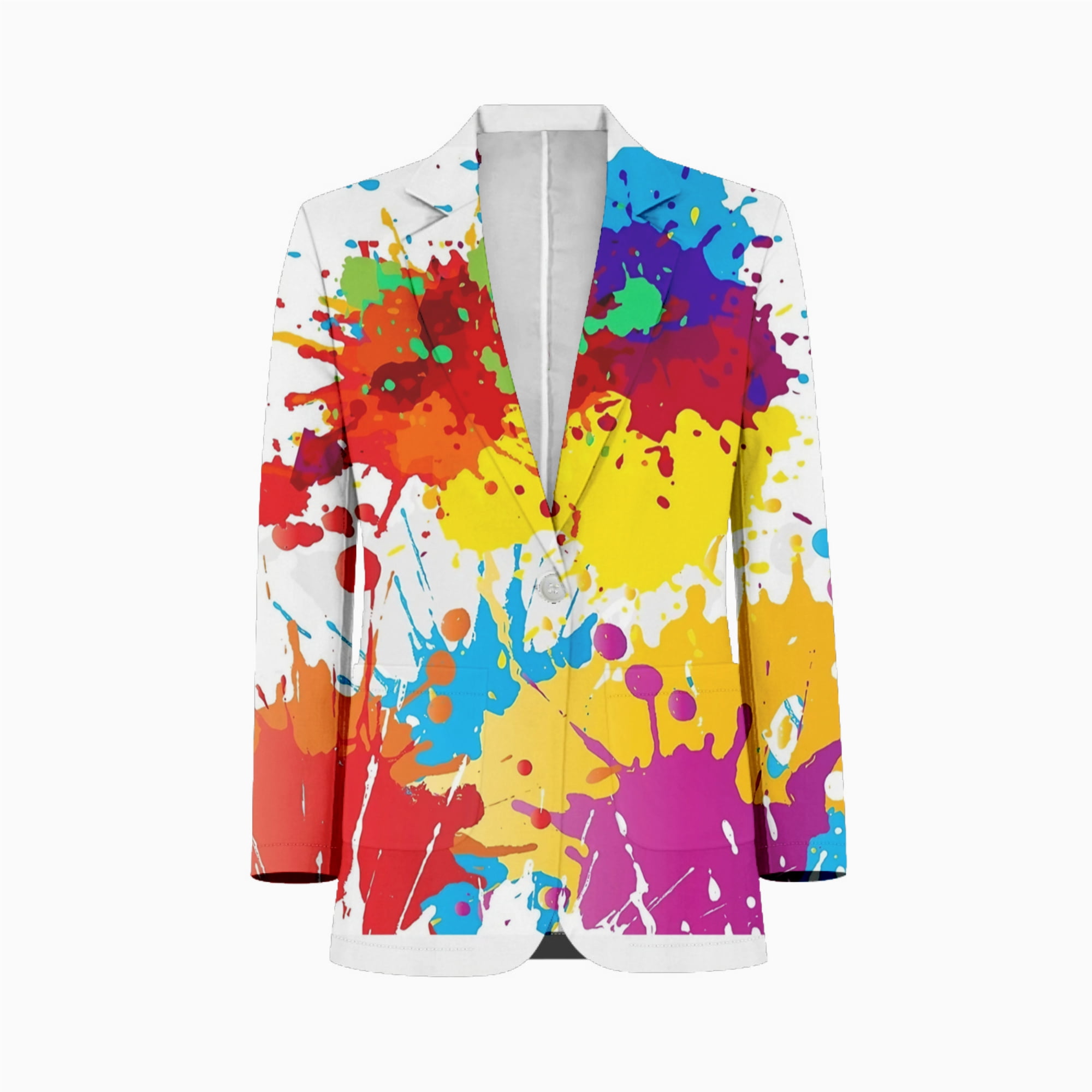 Splatter color background Mens Suits Shawl Collar Slim Fit Suit Mens ...