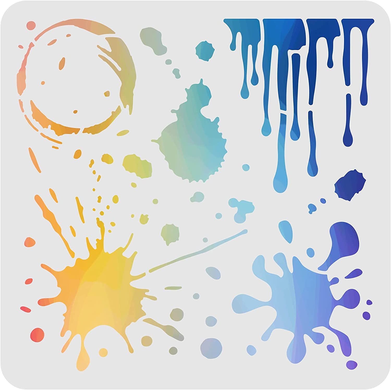 Splatters Stencils Decoration Template 11.8x11.8 inch Plastic Stain ...