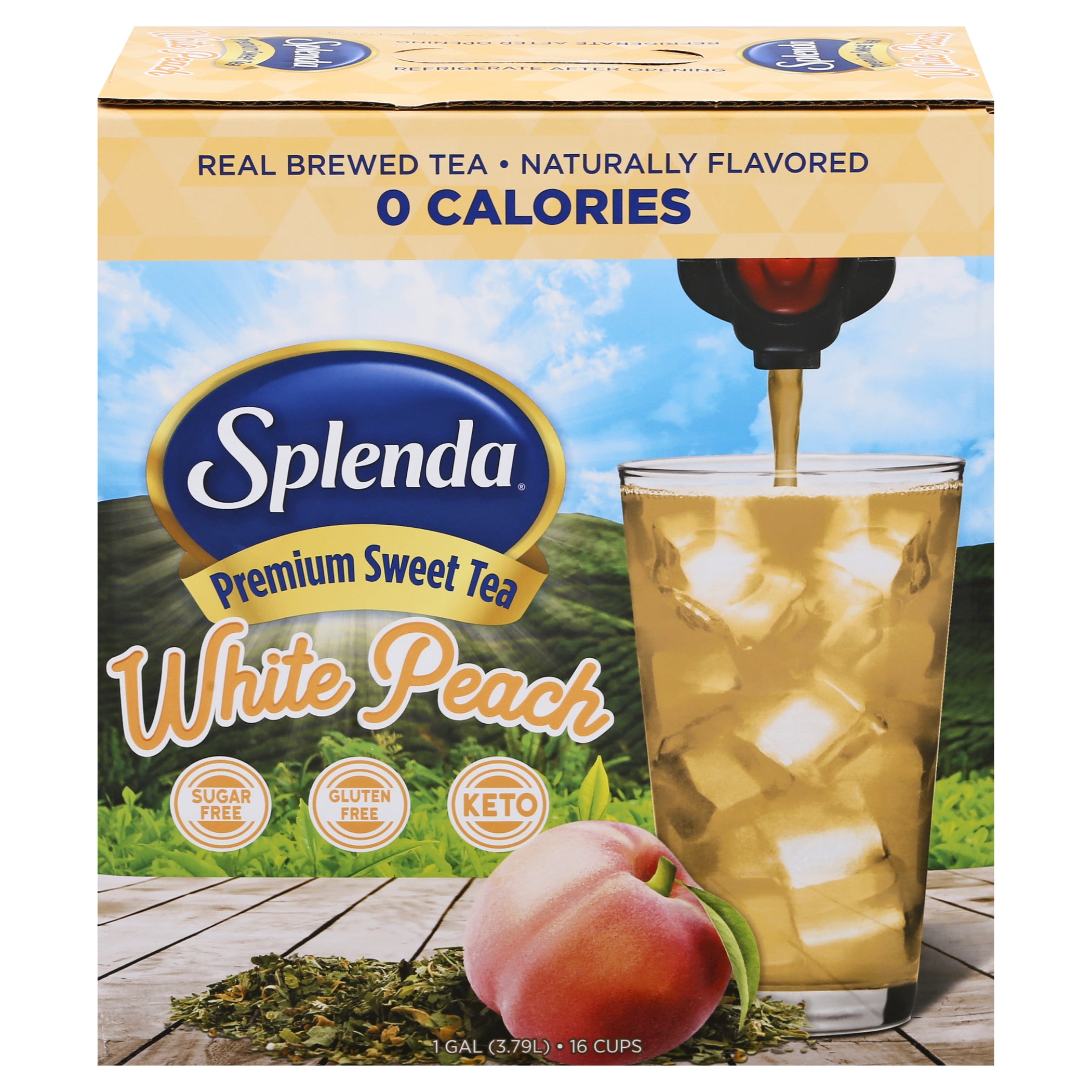 Splenda Gluten-Free White Peach Green Tea, 128 fl Oz - Walmart.com