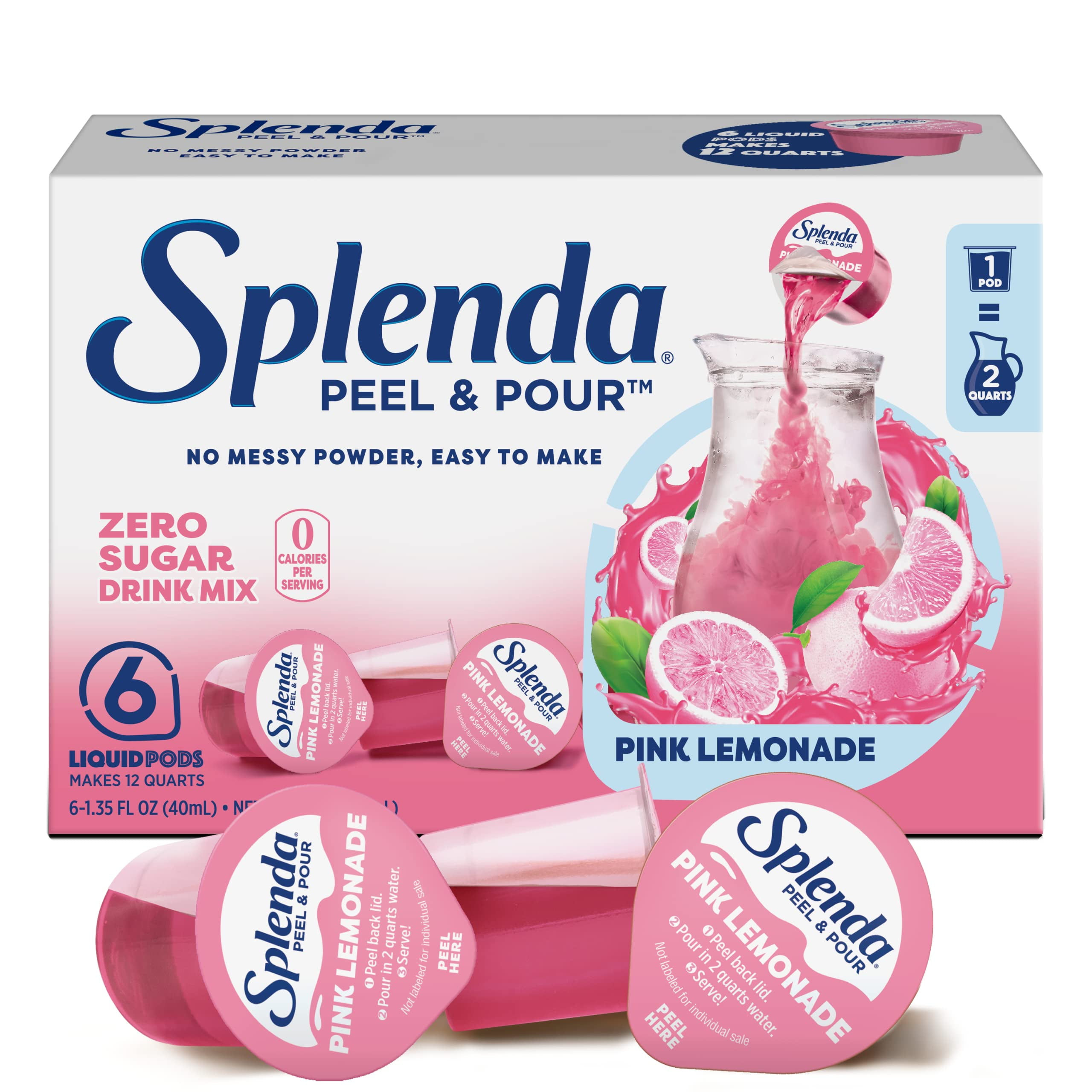 Splenda Peel and Pour Zero Calorie Drink Mix, Naturally Flavored Sugar ...