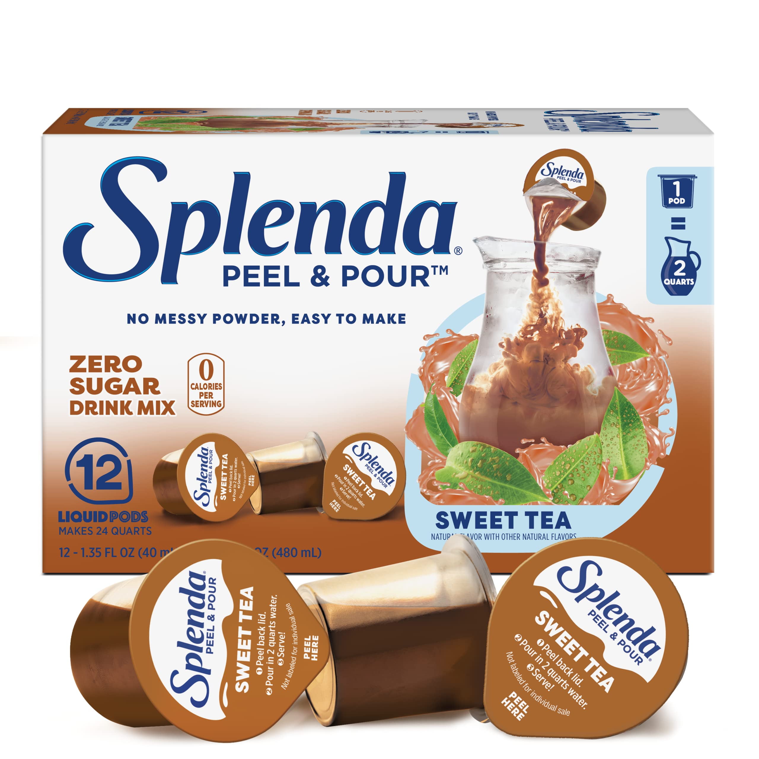 Splenda Peel and Pour Zero Calorie Drink Mix, Sweet Tea, Naturally ...