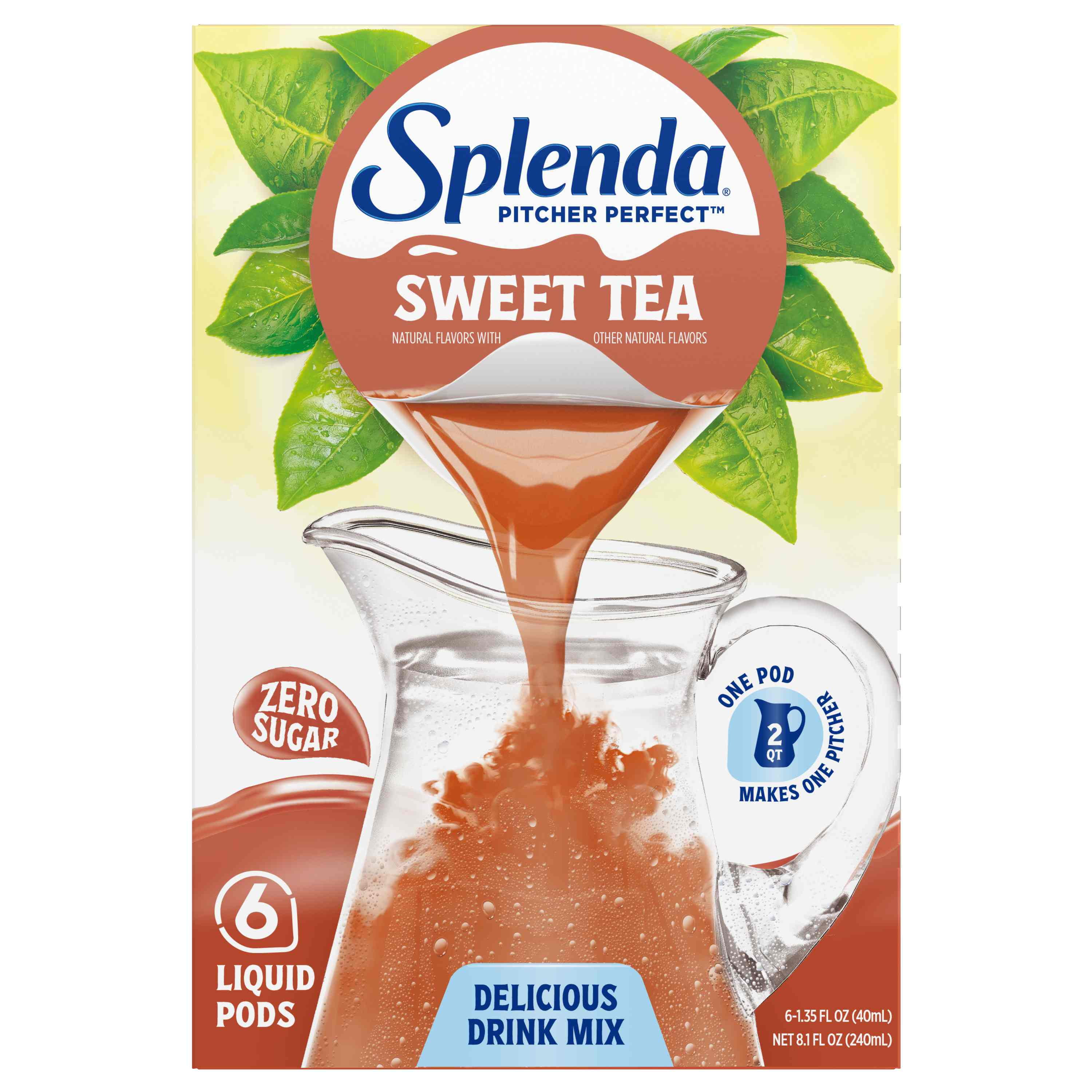 Splenda Zero Sugar, Flavorful Sweet Tea Drink Mix, Easy Peel & Pour, 6 ...