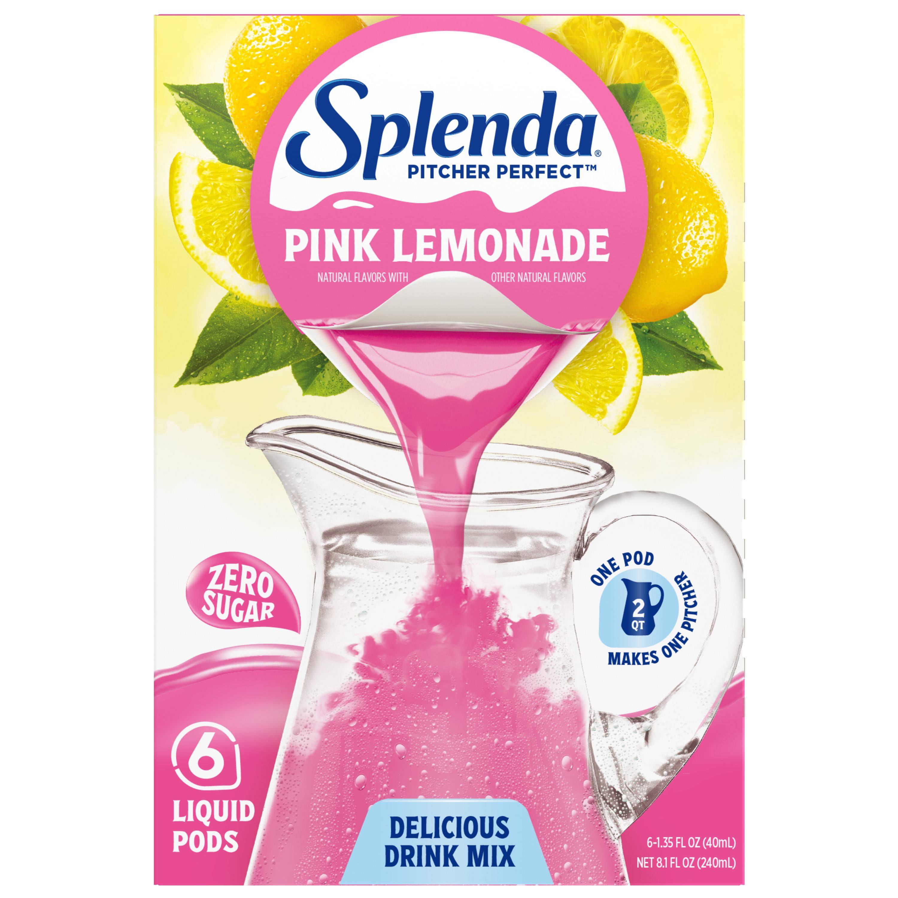 Splenda Zero Sugar, Calorie-Free Pink Lemonade Drink Mix, Easy Peel ...