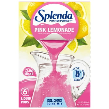 (2 pack) Splenda Pitcher Perfect Zero Sugar Drink Mix, Pink Lemonade, 6 ...
