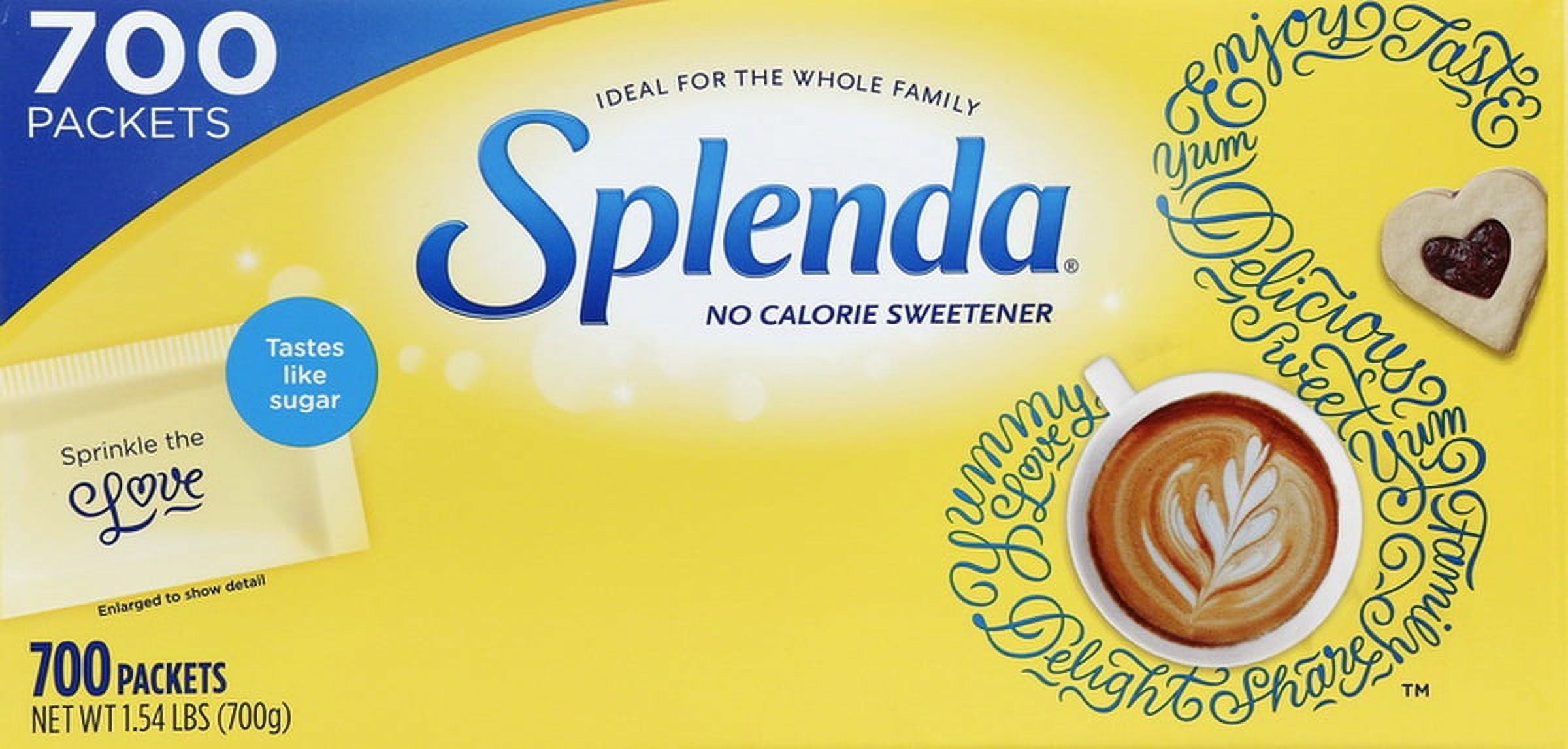(2 pack) Splenda Zero Calorie Sweetener, Sugar Substitute Packets, 700 ...