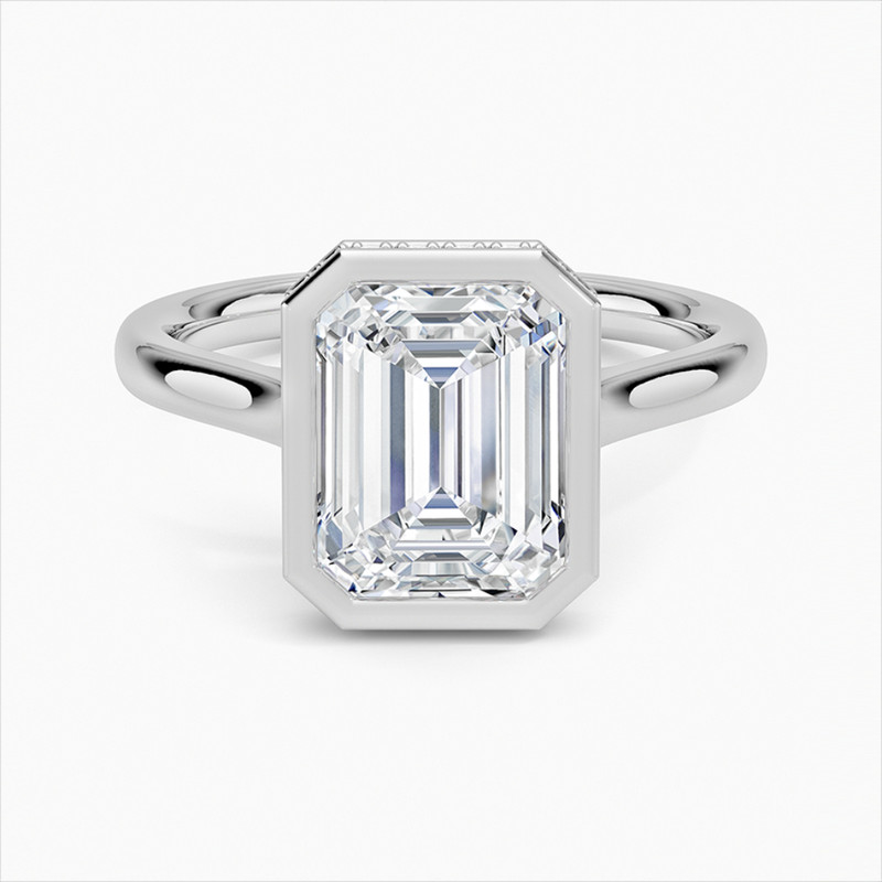 Splendid Jewel 2 Ct Emerald Cut Diamond Rings - 14K White Gold Over ...