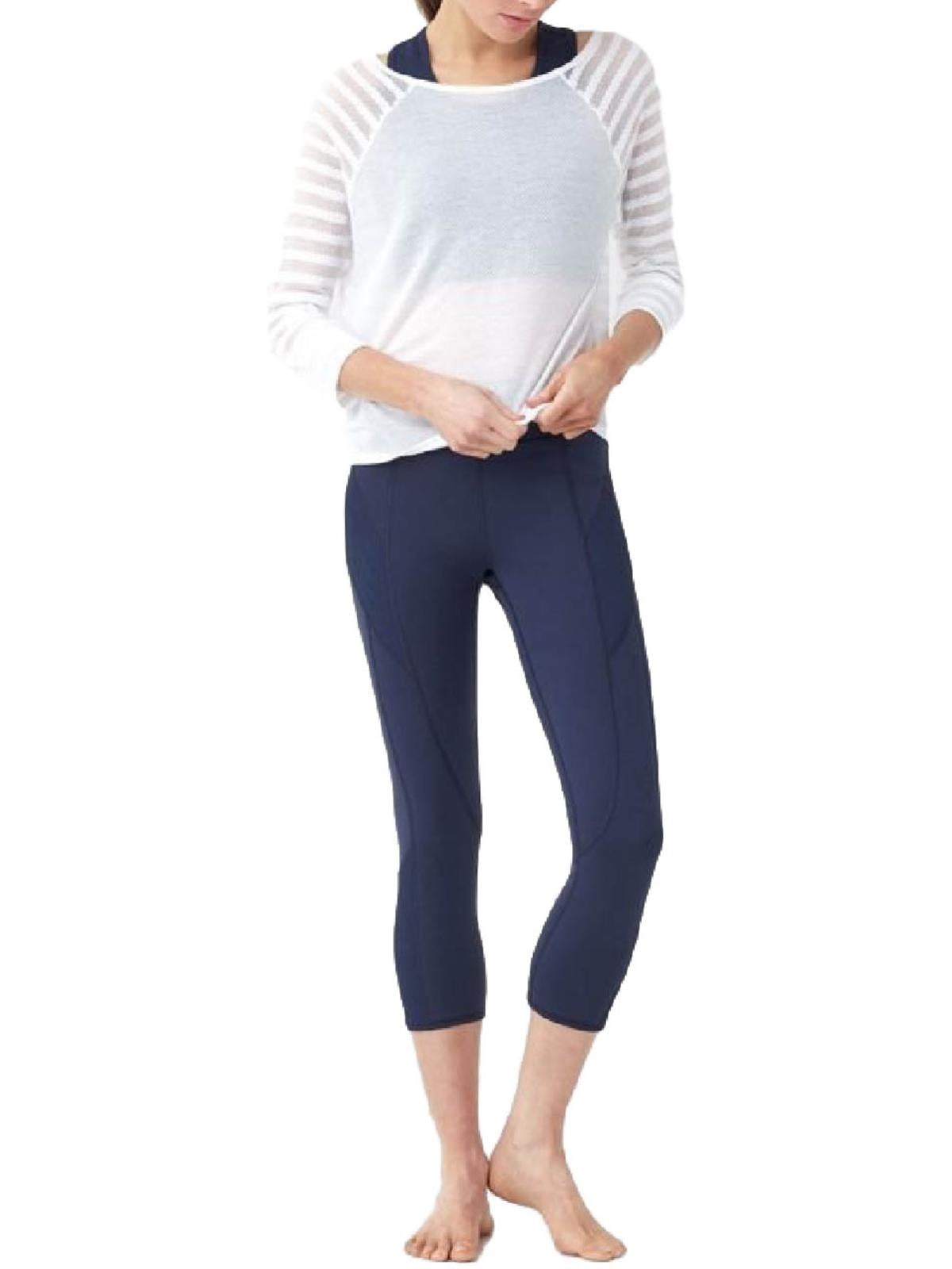 Splendid Women's Sheer Stripe Draped Cut-Out 3/4 Sleeve Activewear ...