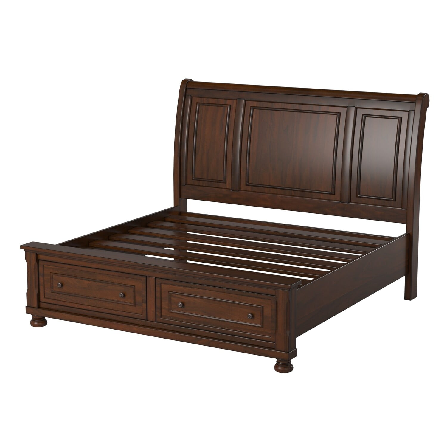Splendid Wooden E.King Bed, Antique Cherry Finish - Walmart.com