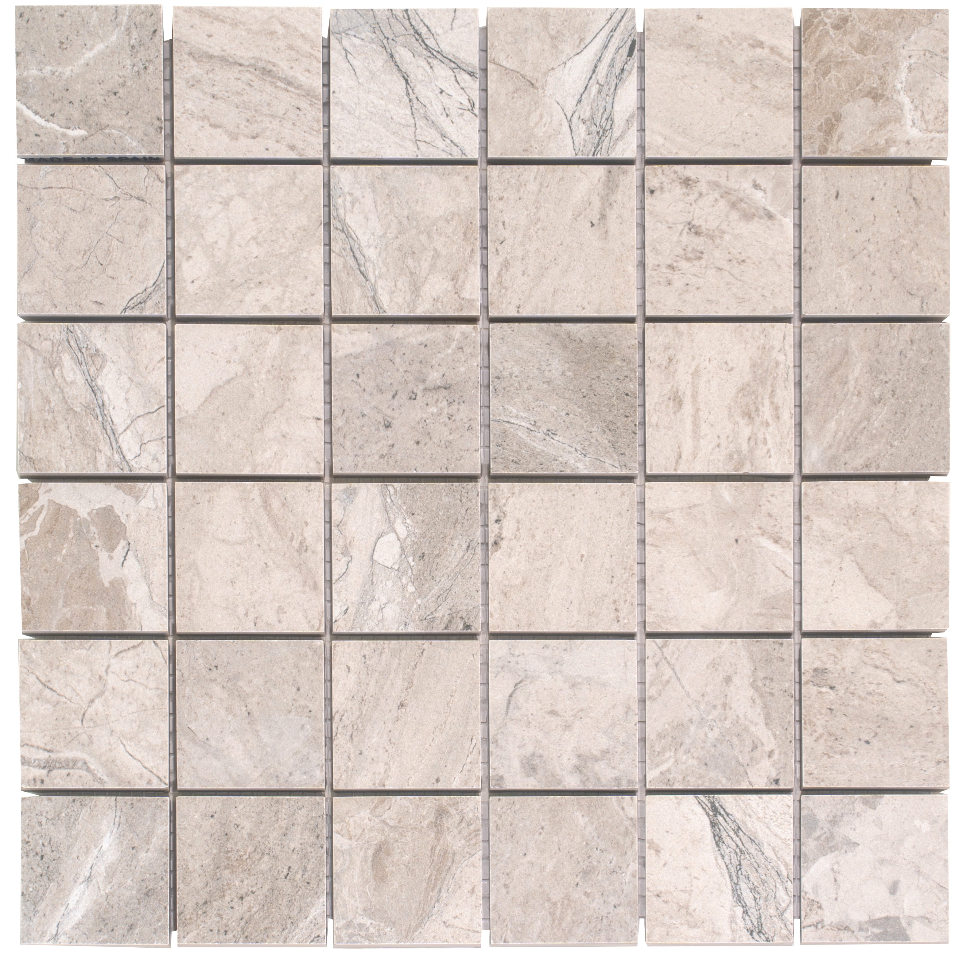 Splendor 11.81 in. x 11.81 in. Matte Beige Porcelain Mosaic Wall and ...