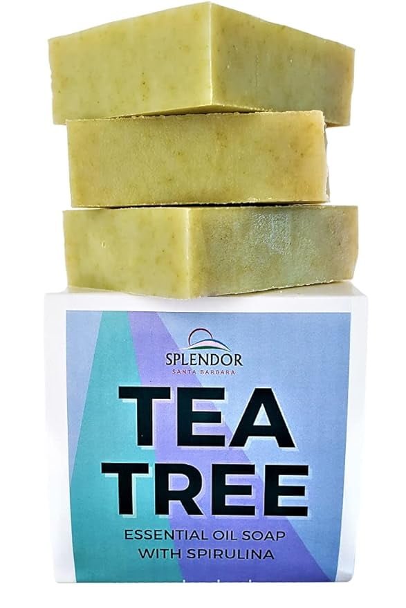 Splendor Tea Tree Coconut Oil Soap Bars with ORGANIC SPIRULINA 3 Bars ...