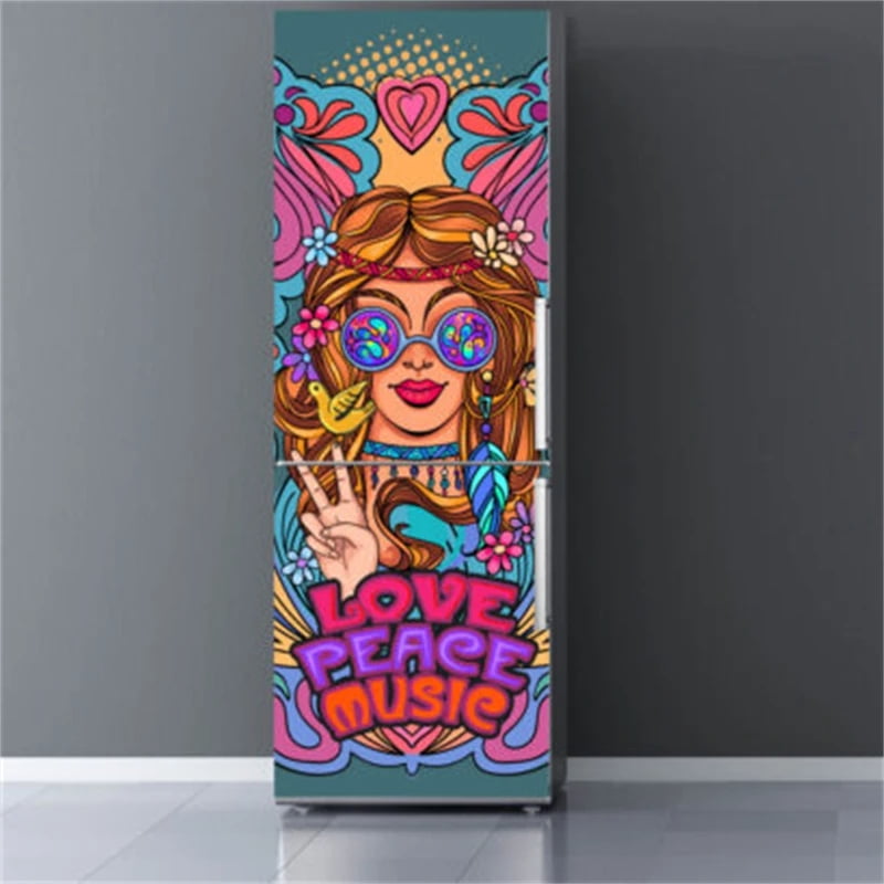 Splice Graffiti 3D Fridge Sticker Mural Waterproof Removable Hippies ...