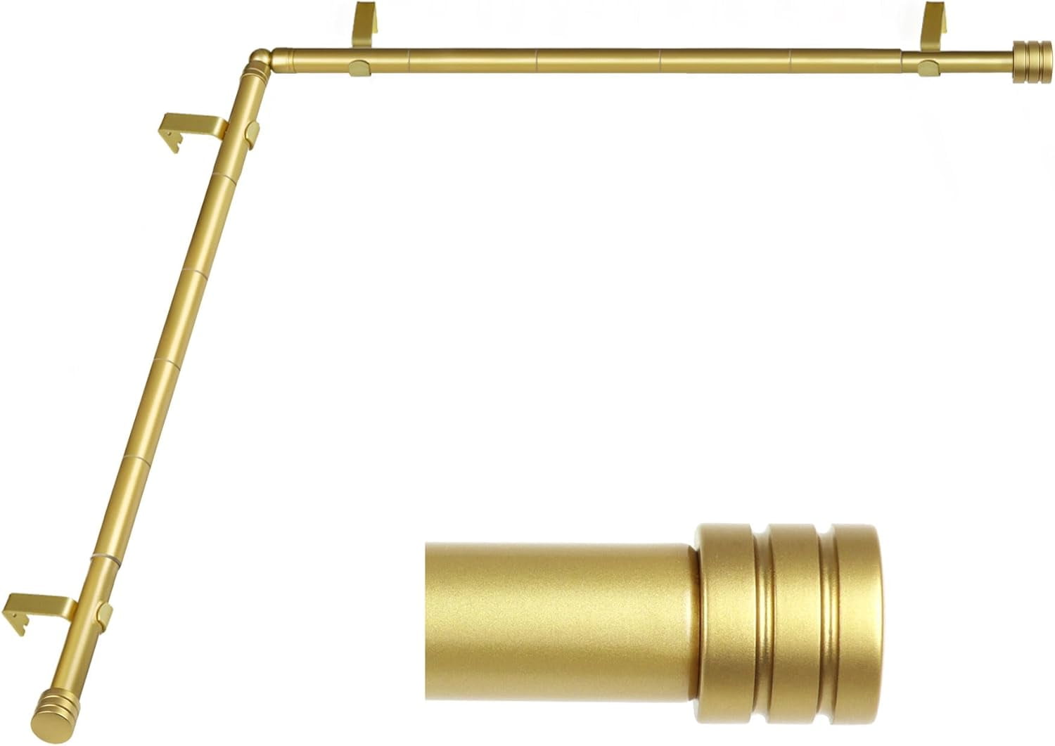 Splicing Corner Window Curtain Rods, 48 to 84 Inch Heavy Duty Single ...