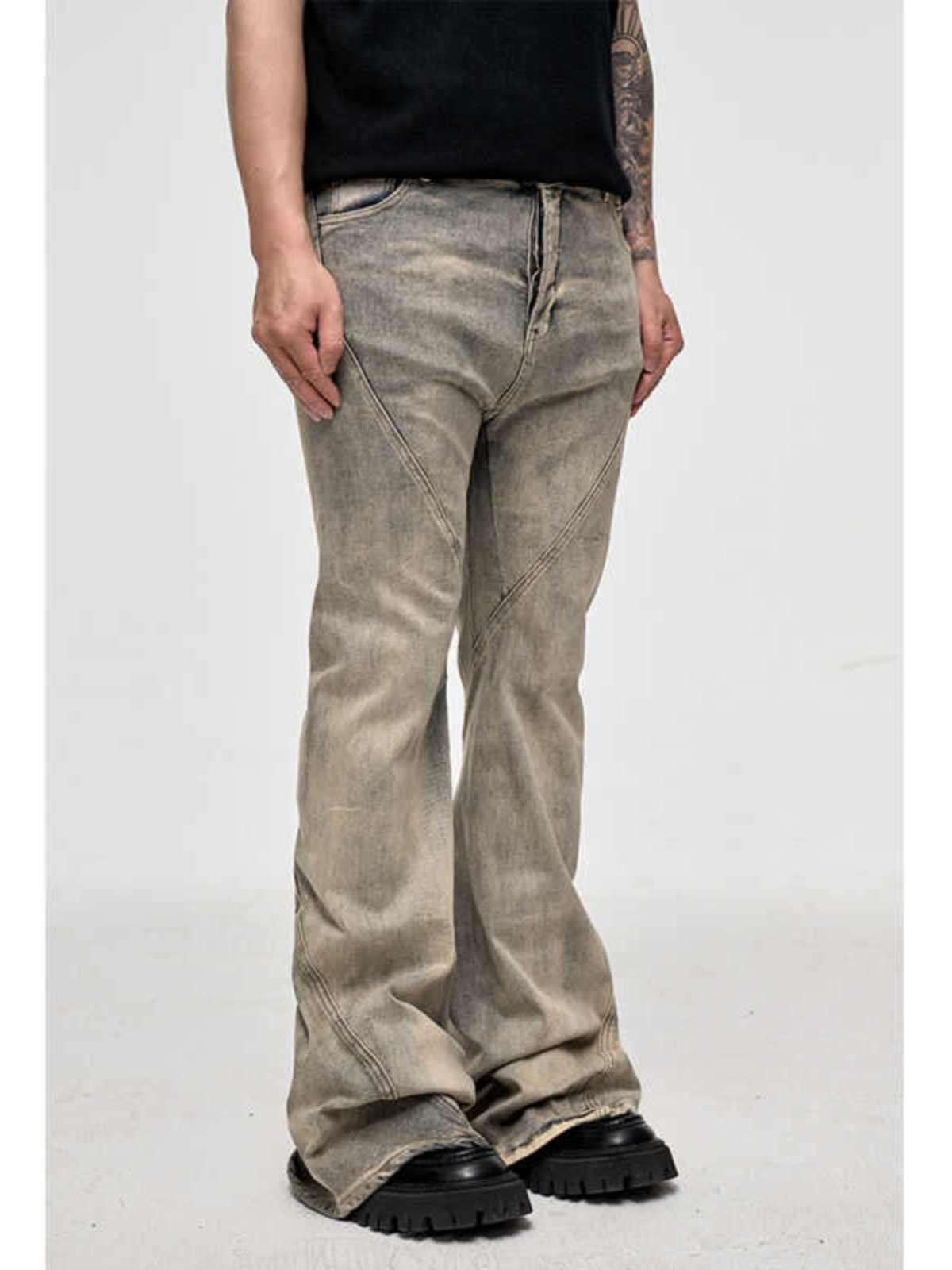 Splicing Washing Mud Dyeing Worn Jeans - Walmart.com