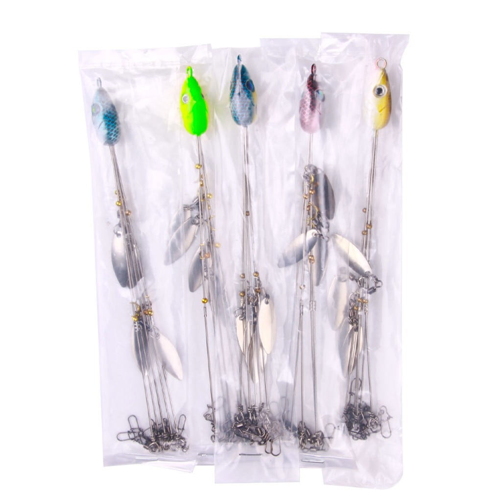 Splihome 1 Set Umbrella Fishing Bass Lure Abs Metal Rig 5 Arms Alabama ...