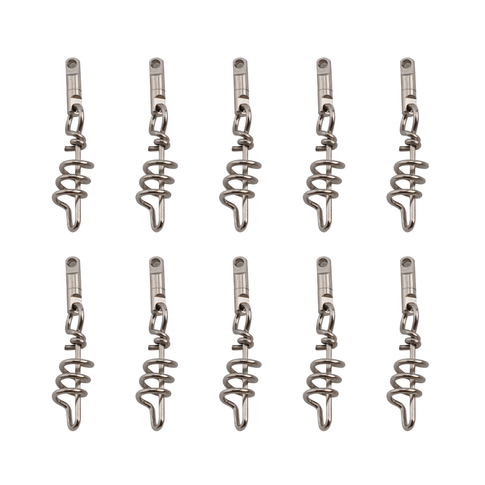 Splihome 10Pcs/Set Fishing Corkscrew Heavy Duty Round Swivel Snaps ...