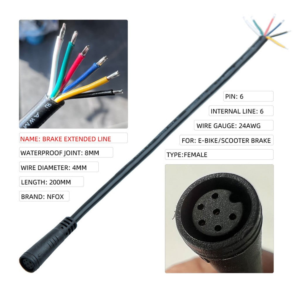 Splihome 20Cm M6 2/3/4/5/6 Pin Male Female Julet Electric Bike Display ...