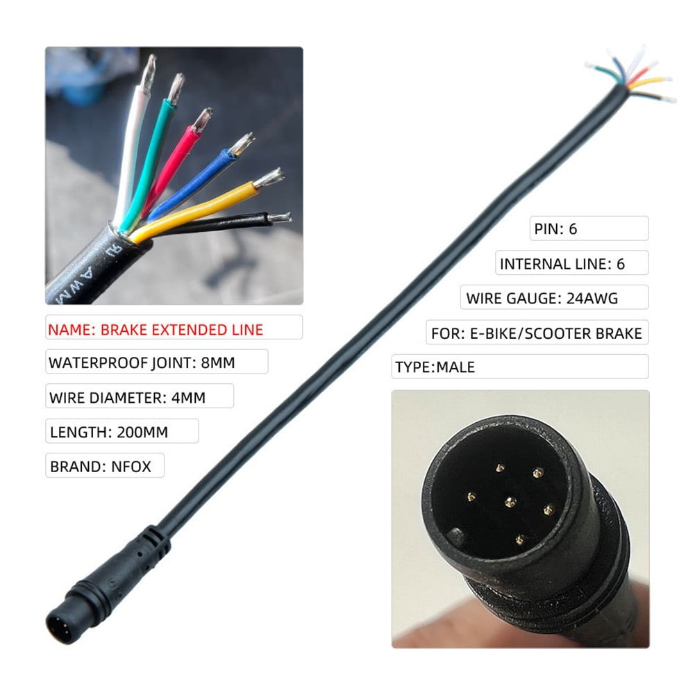Splihome 20Cm M6 2/3/4/5/6 Pin Male Female Julet Electric Bike Display ...