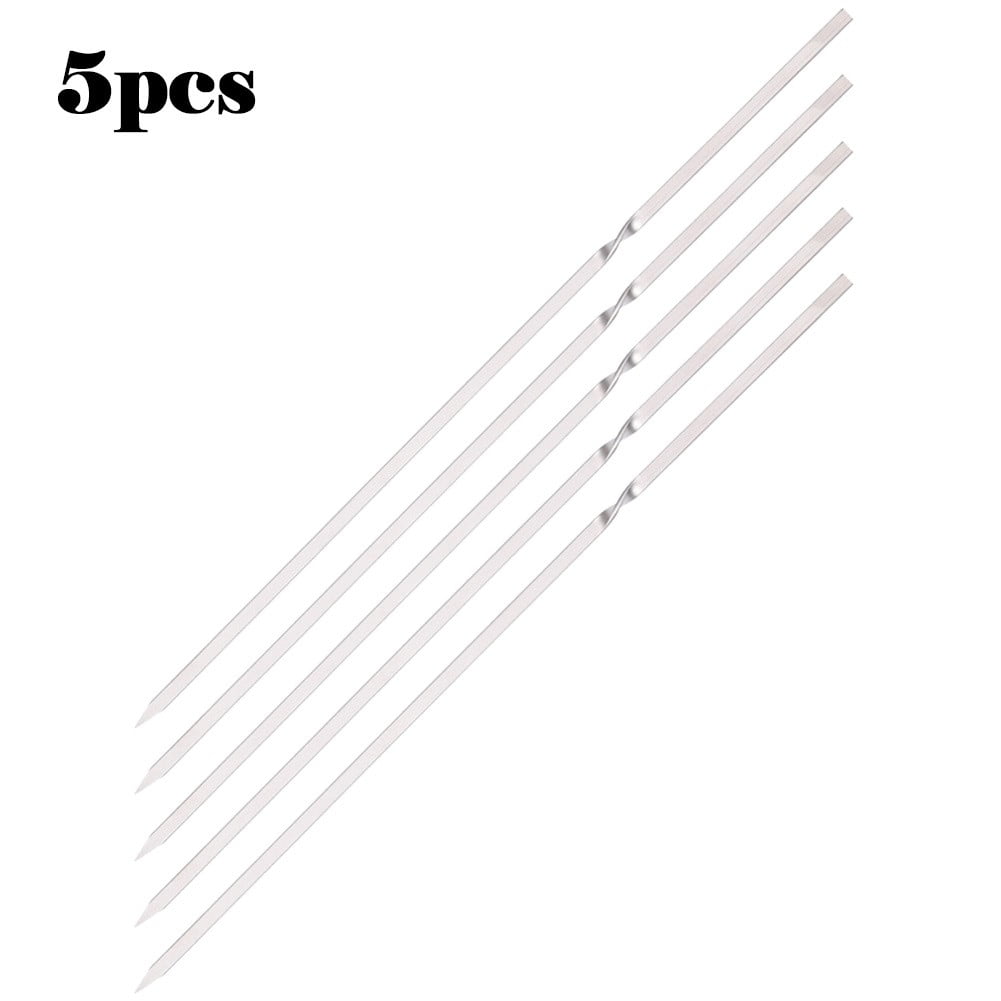 Splihome 5Pcs Titanium Barbecue Skewers Wavy Handle Outdoor Backyard ...