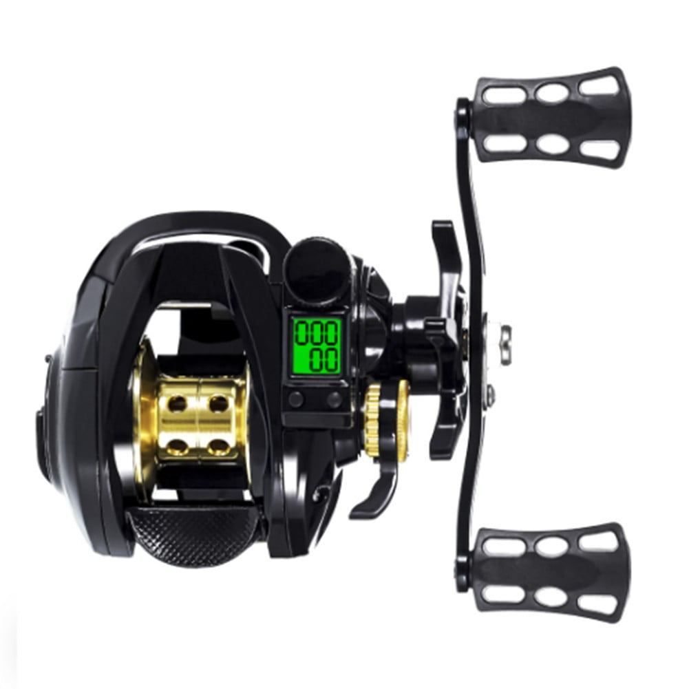 Splihome 7.2:1 Fish Bite Alarm Digital Fishing Baitcasting Reel ...
