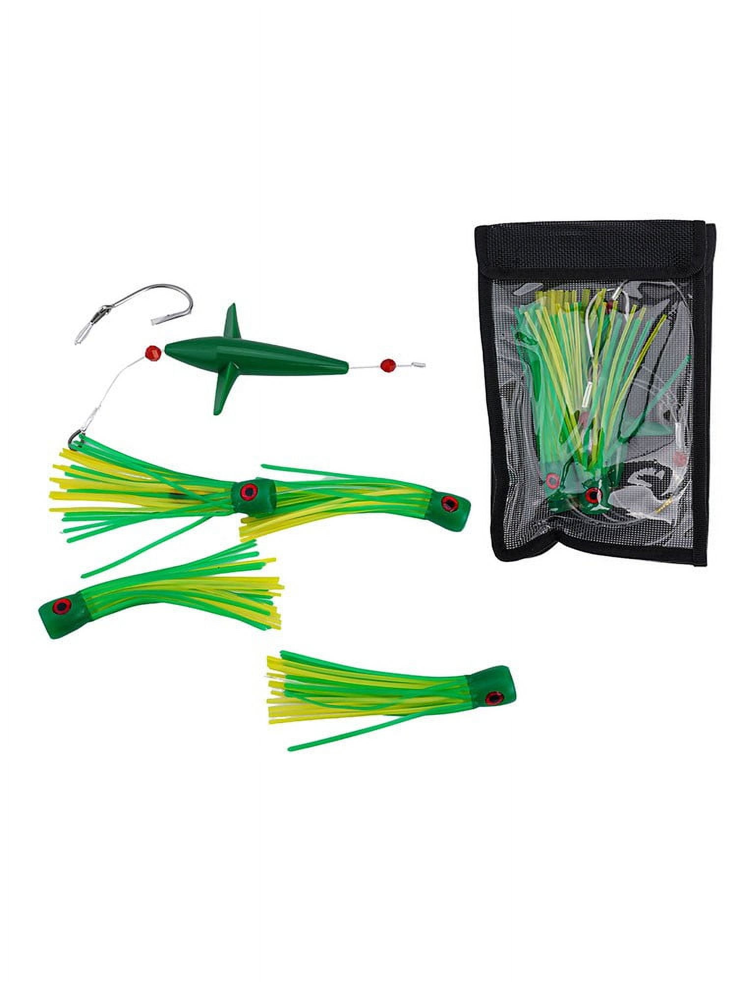 Splihome Feather Fishing Lure Squid Hook Lures for Marlin Trolling Tuna Feather Teaser Saltwater ...