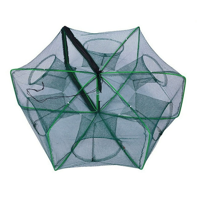 Splihome Self-Folding Fishing Trap Net Fish Bait Trap for Fishing Crayfish Crab Nets Trap ...
