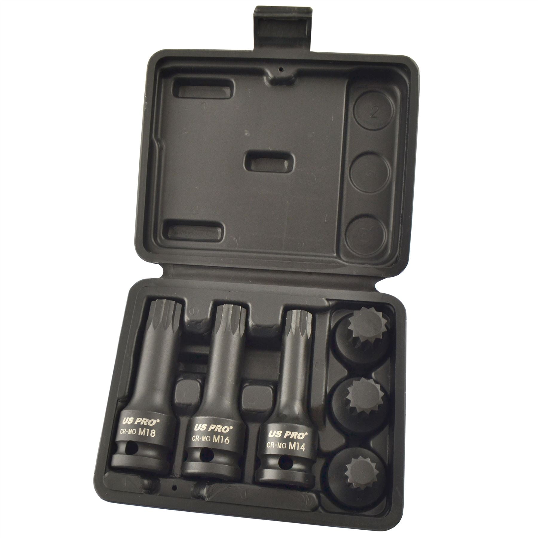Spline Socket set Triple Square 1/2" Drive M14 - M18 6pc Shallow and ...