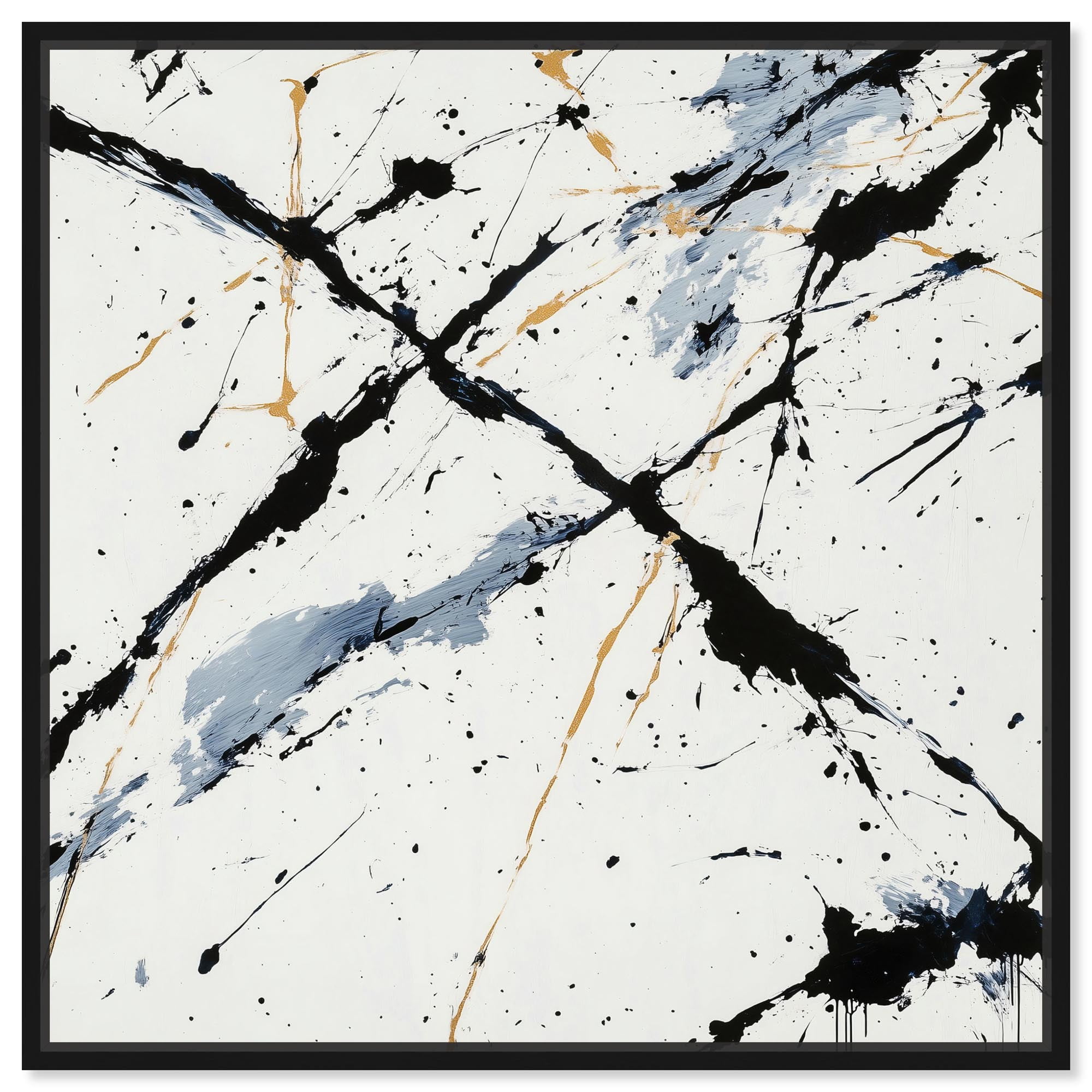 Splintered Impact II Canvas Digital Abstract Art by Art Remedy, Black ...