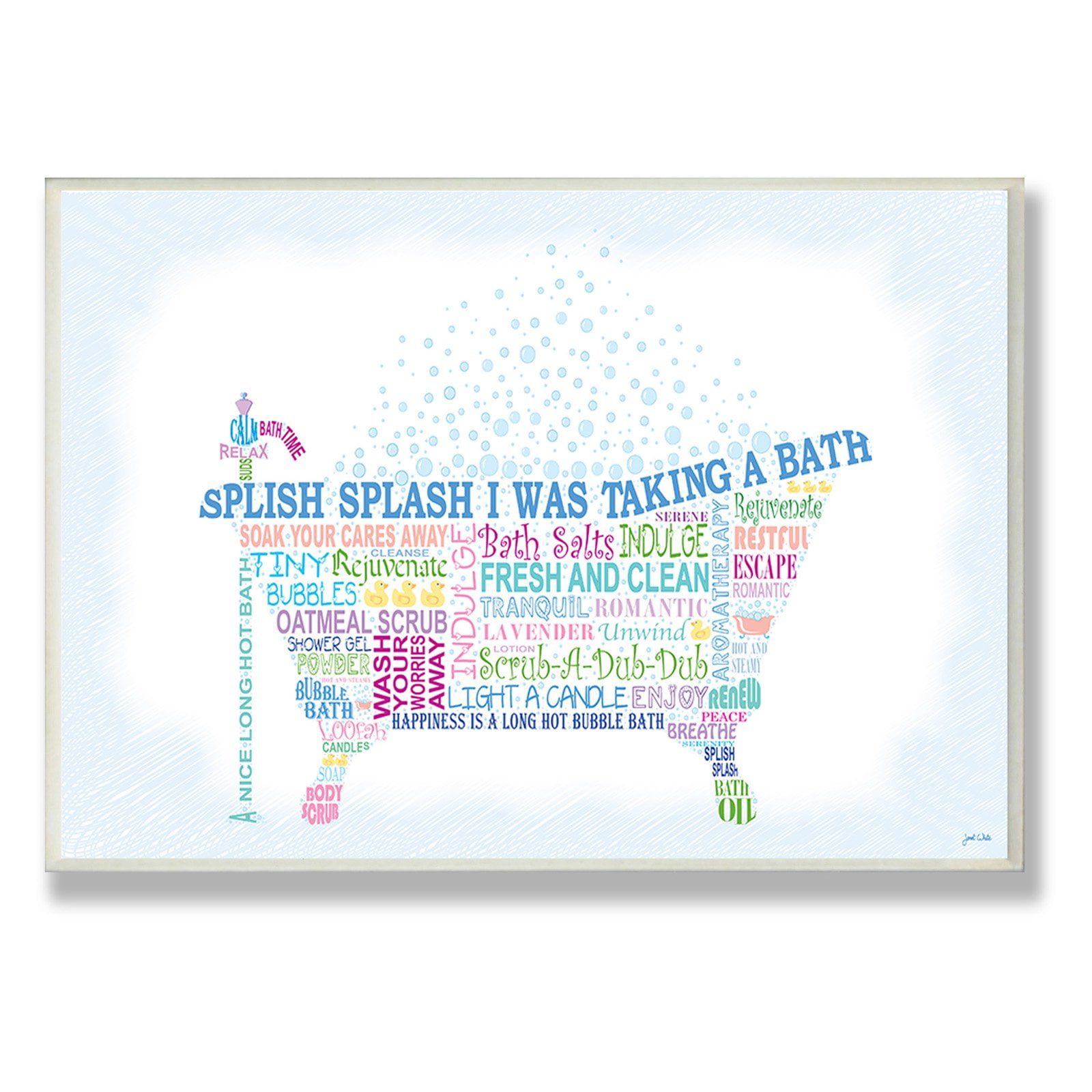 Stupell Industries Splish Splash Typography Bathroom Wall Plaque ...