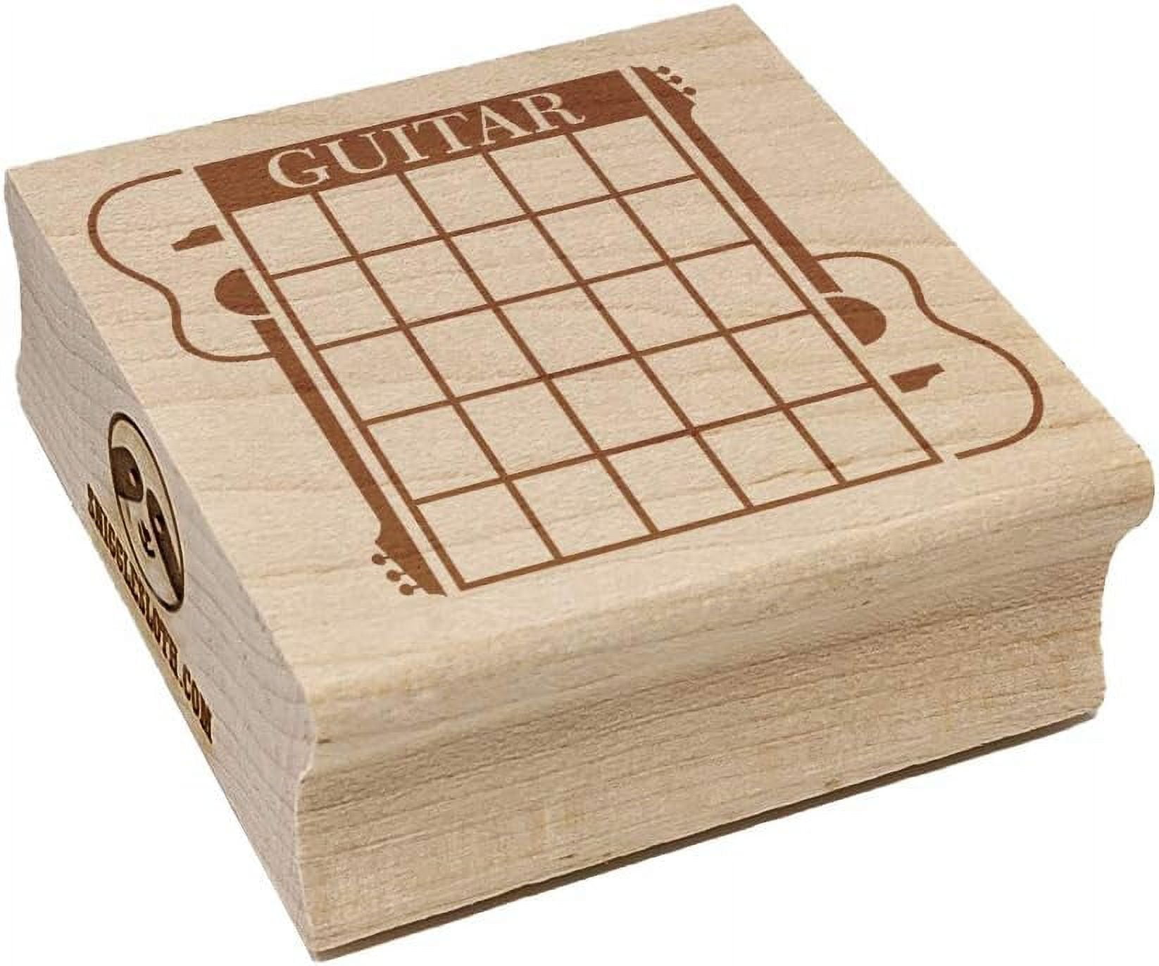 Split Acoustic Guitar Chord Chart Square Rubber Stamp for Stamping ...