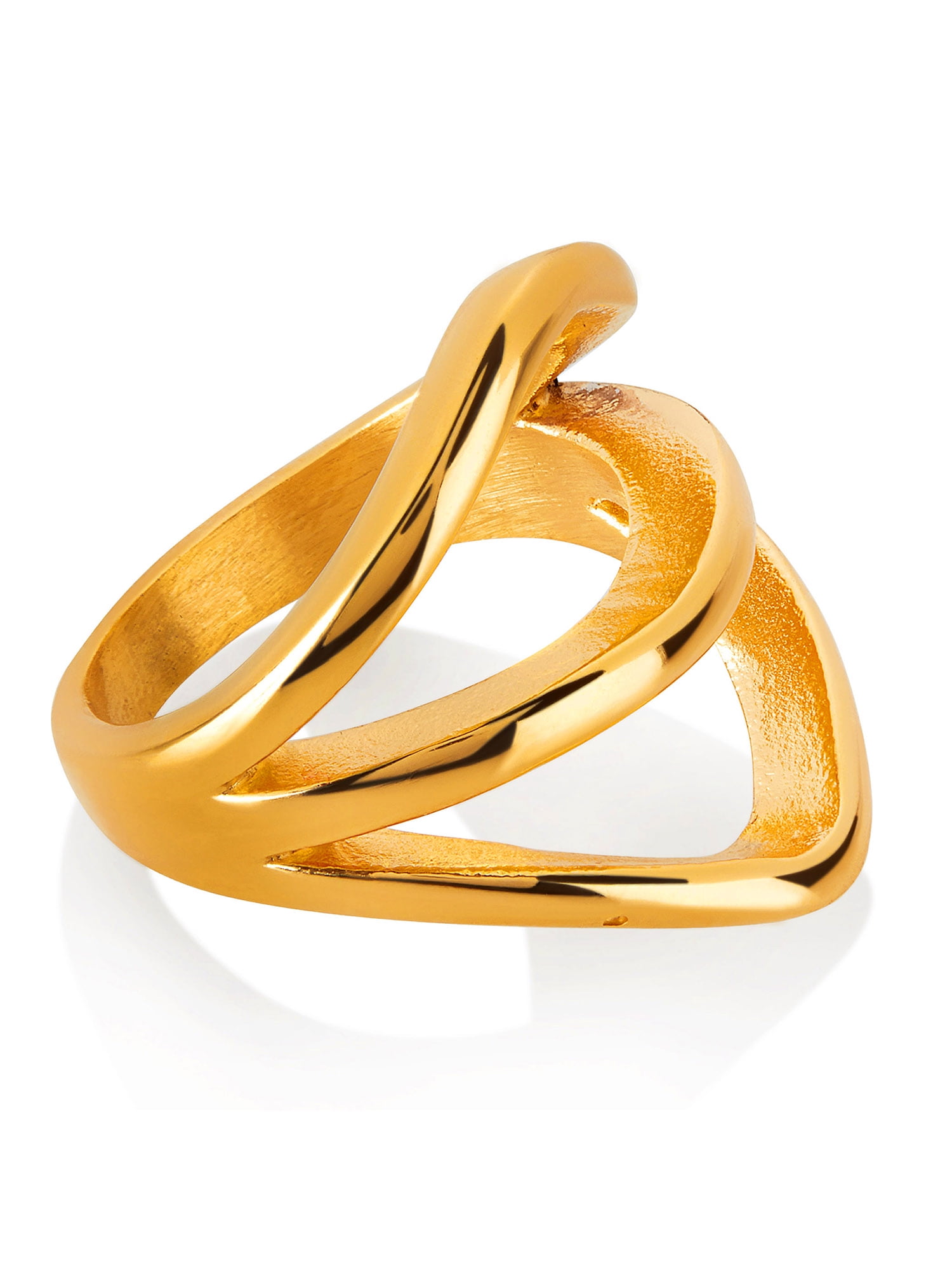 Split Band Gold Plated Stainless Steel Ring (22mm) - Walmart.com