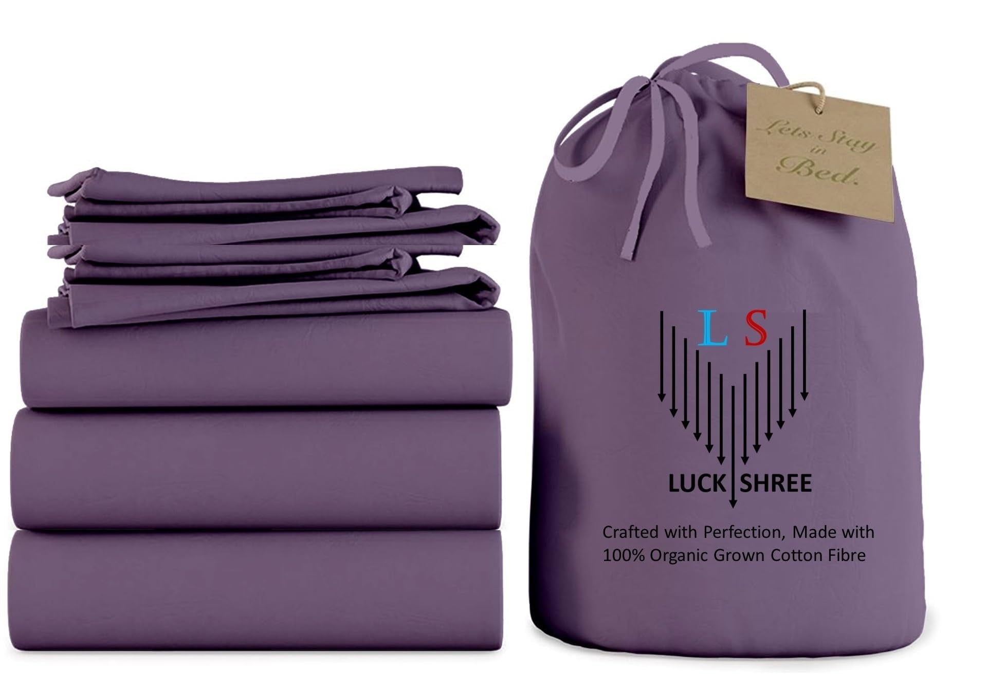 Split California King 5-Piece Pure Organic Cotton Bed Sheets Set, 700 ...