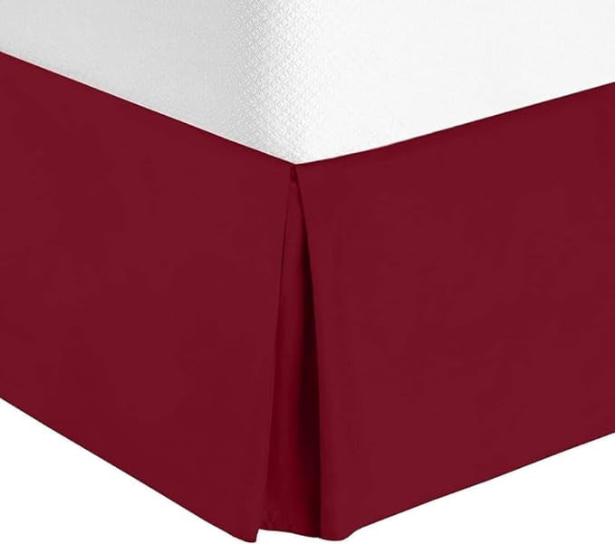Split Corner Bed Skirt 16 Inch Drop Queen Size 100% Pure Cotton Wrinkle ...